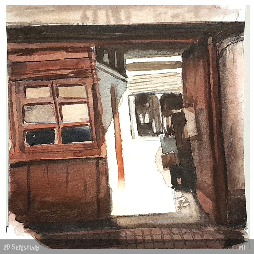 Mees Thomas Middelkoop - Watercolour Alleyway