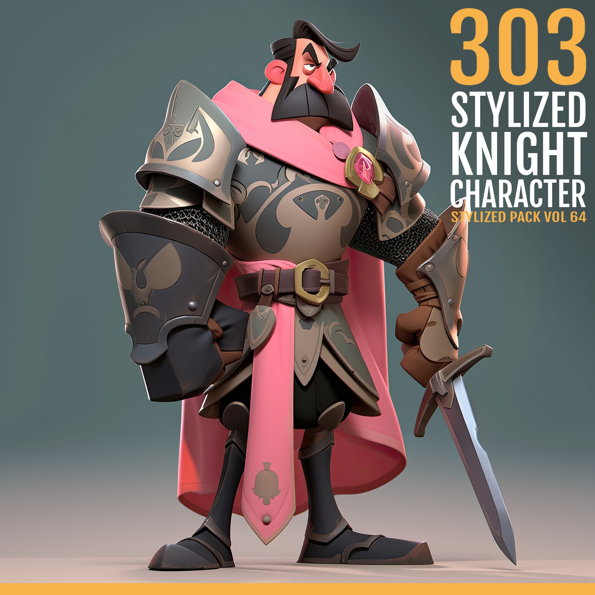 ArtStation - 303 Stylized Knight Character VOL64