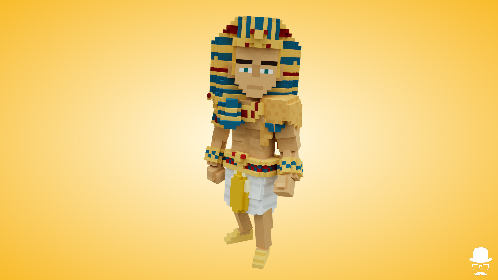 ArtStation - Voxel Pharaoh Character - 3D Low Poly Model