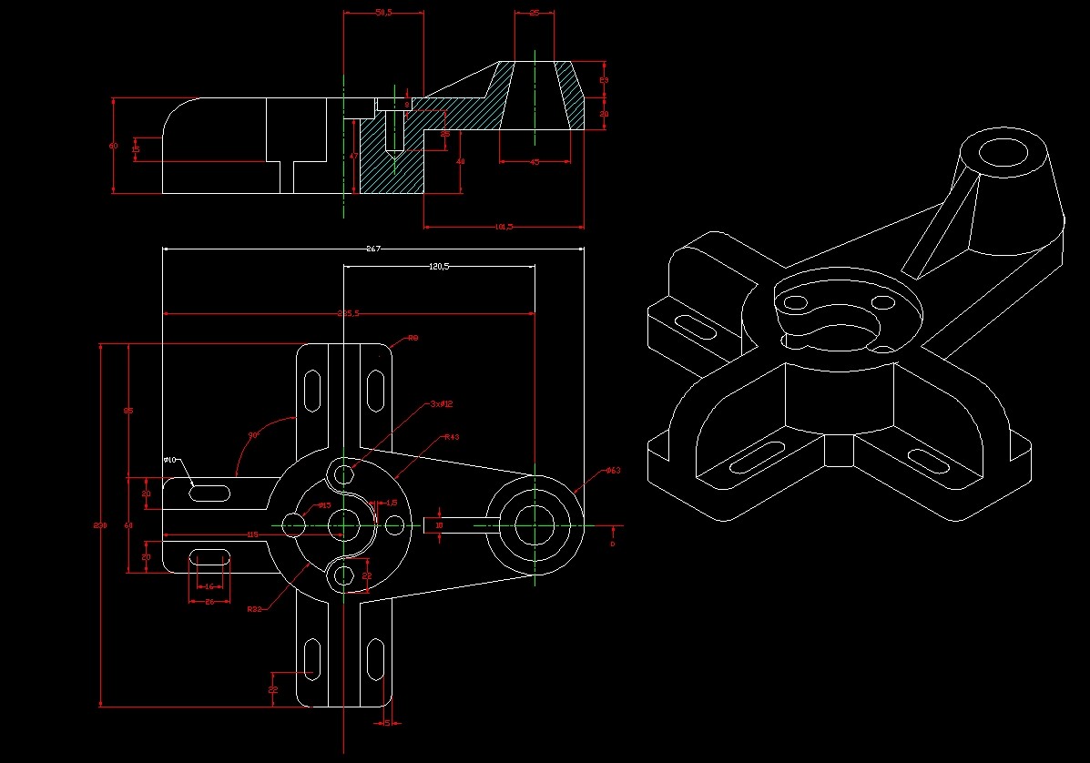 ArtStation - Autocad mechanical drawing with iso view