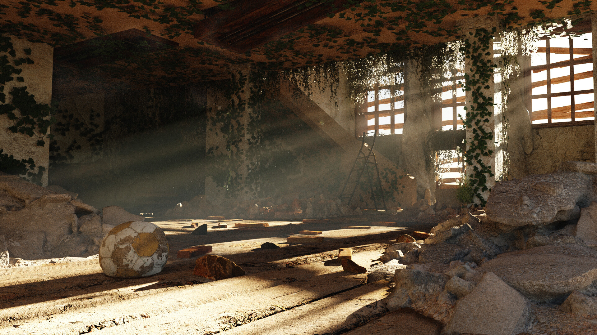 ArtStation - "a ruined house in the interior"