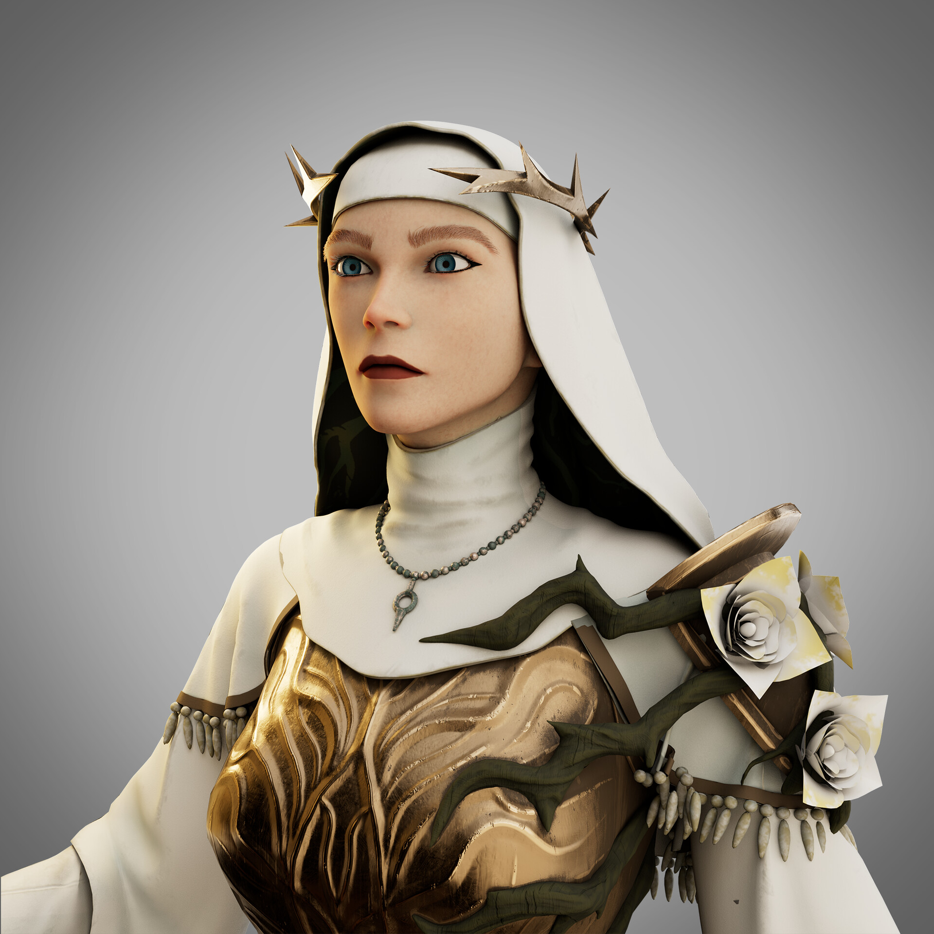 ArtStation - White rose- Rita