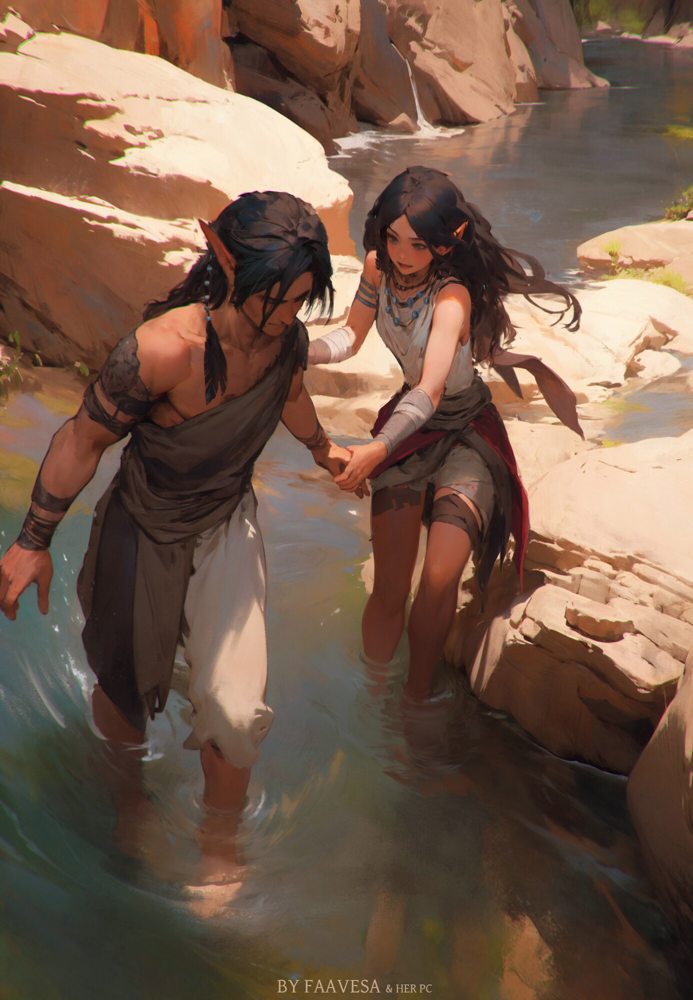 ArtStation - Crossing river