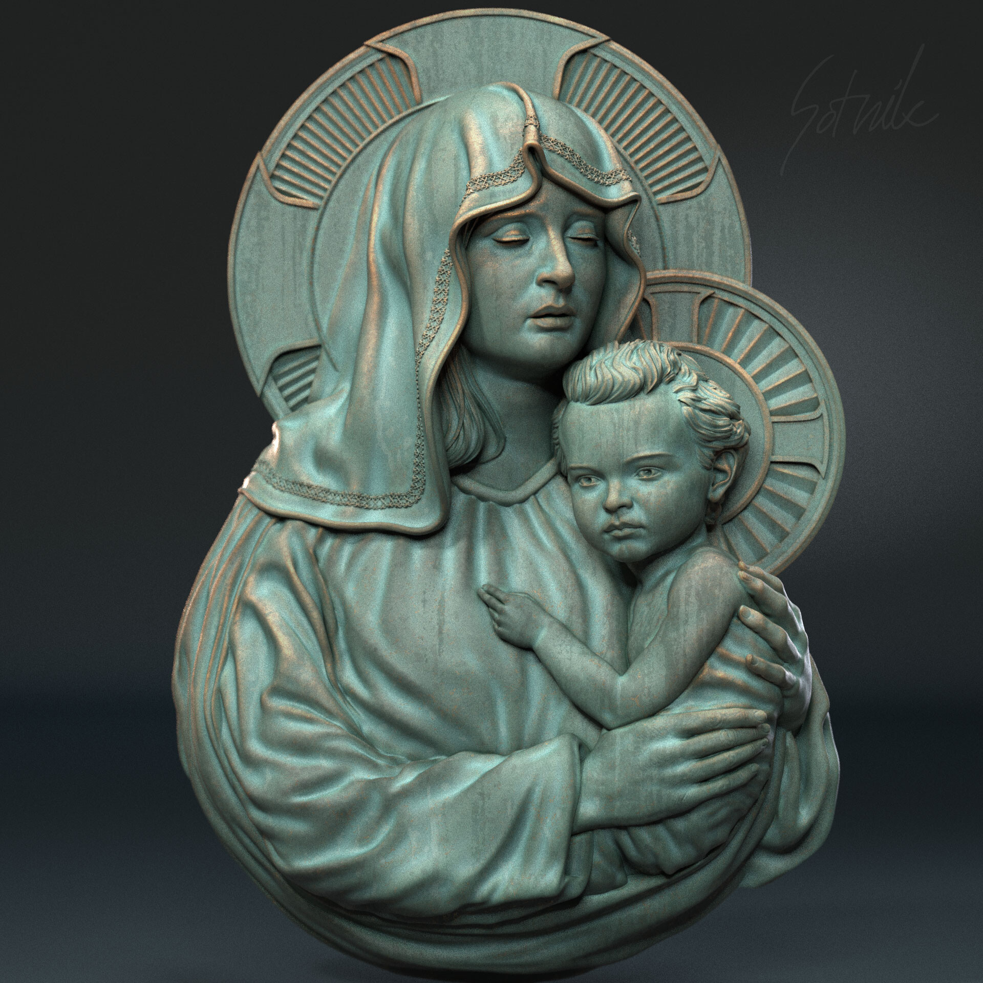 ArtStation - Mother Maria bas-relief 04
