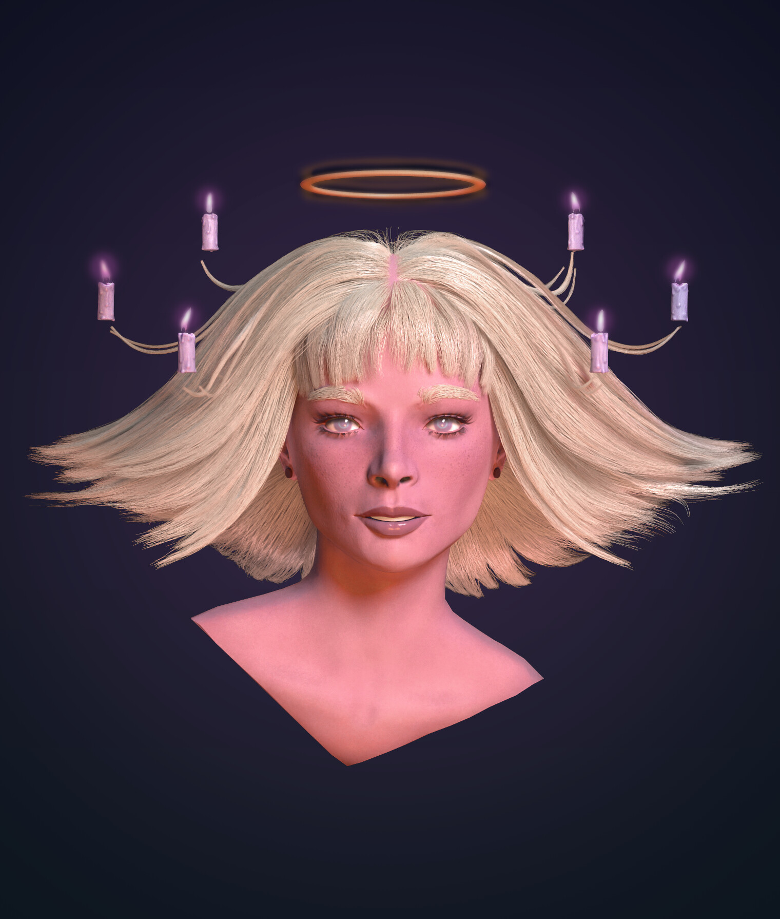 ArtStation - girl with candles