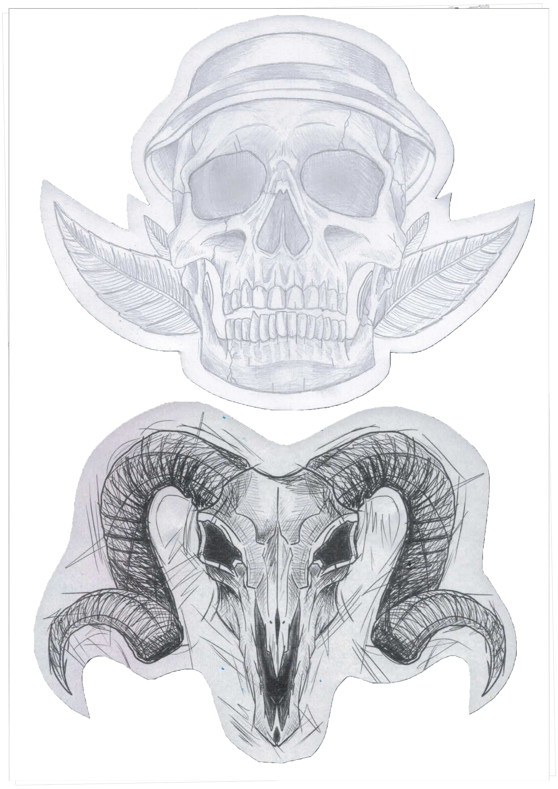 ArtStation - pencil skull and digital goat