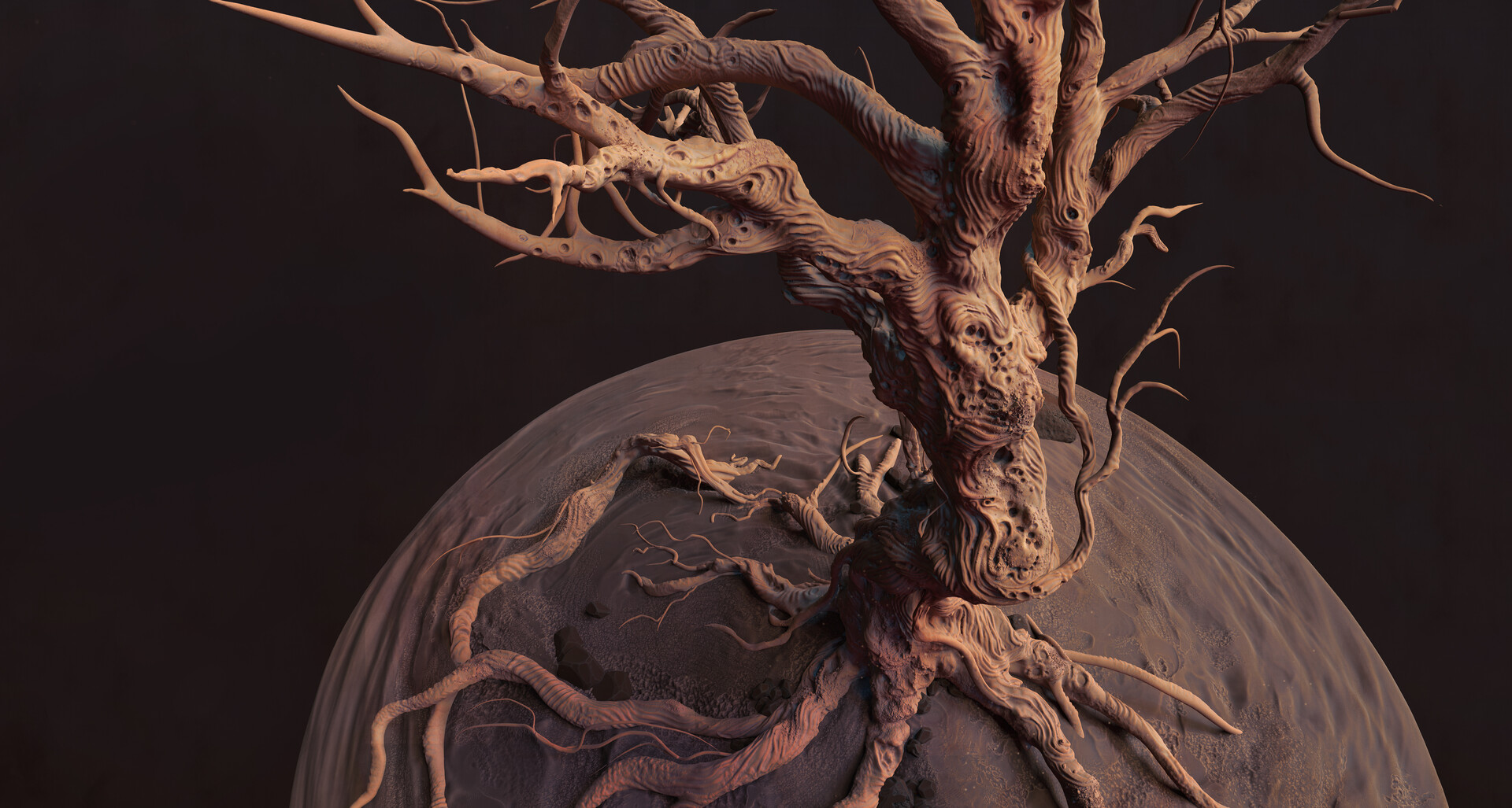 ArtStation - halloween horror tree sculpt