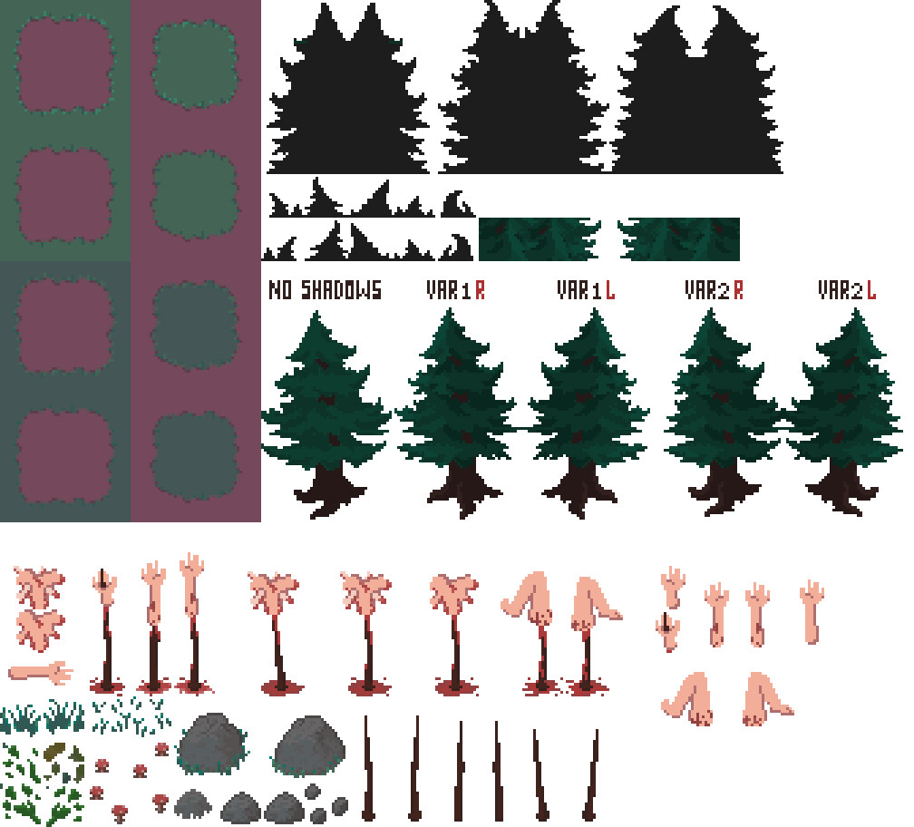 Yaroslav Melnyk - Dark Forest / Pixel art tile set