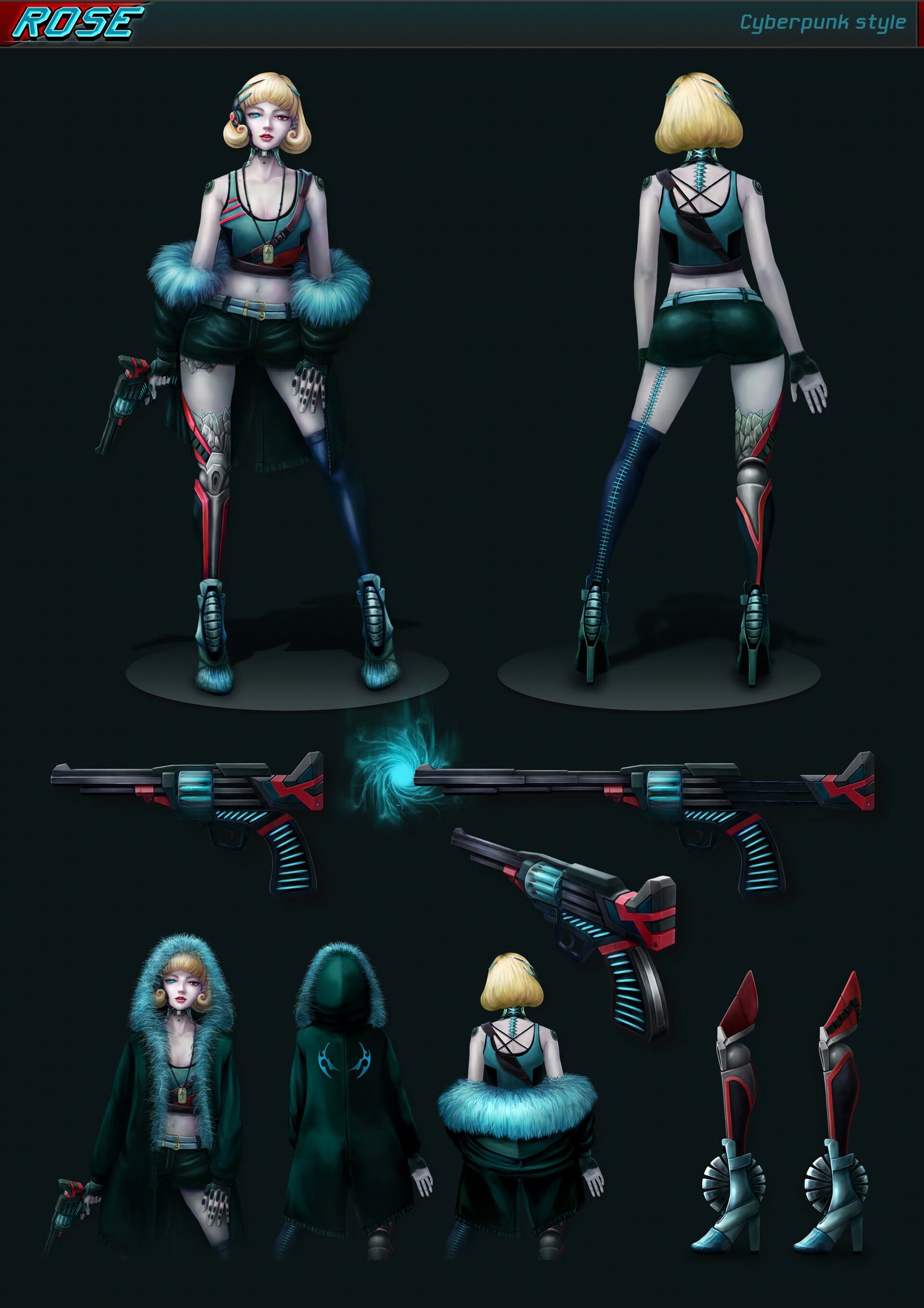 ArtStation - Rose, Cyberpunk style