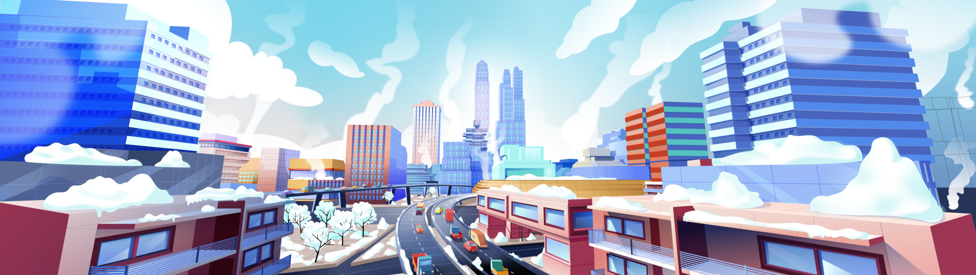 ArtStation - Background art of polluted city