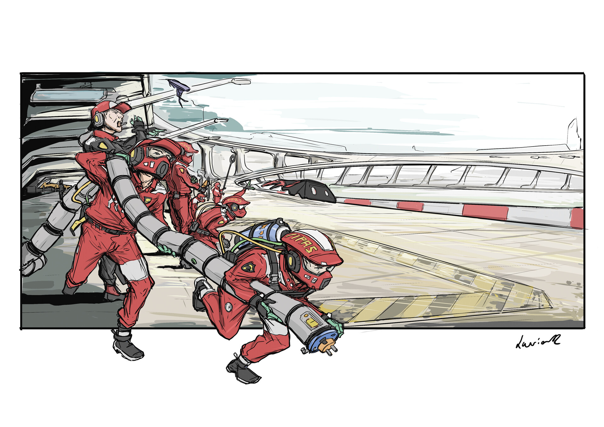 ArtStation - PIT CREW IN ACTION