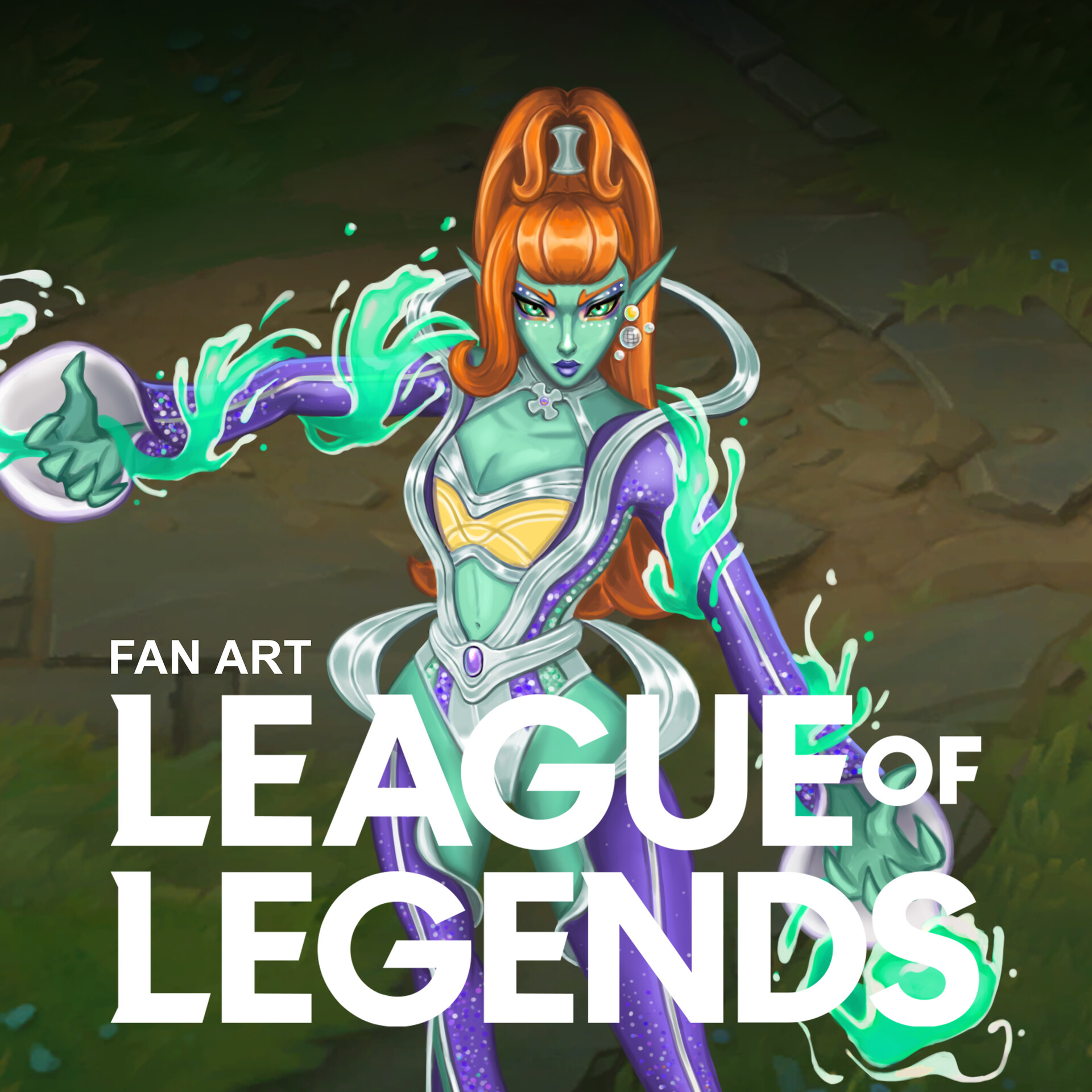 ArtStation - Space Groove Zyra Fan Concept Art