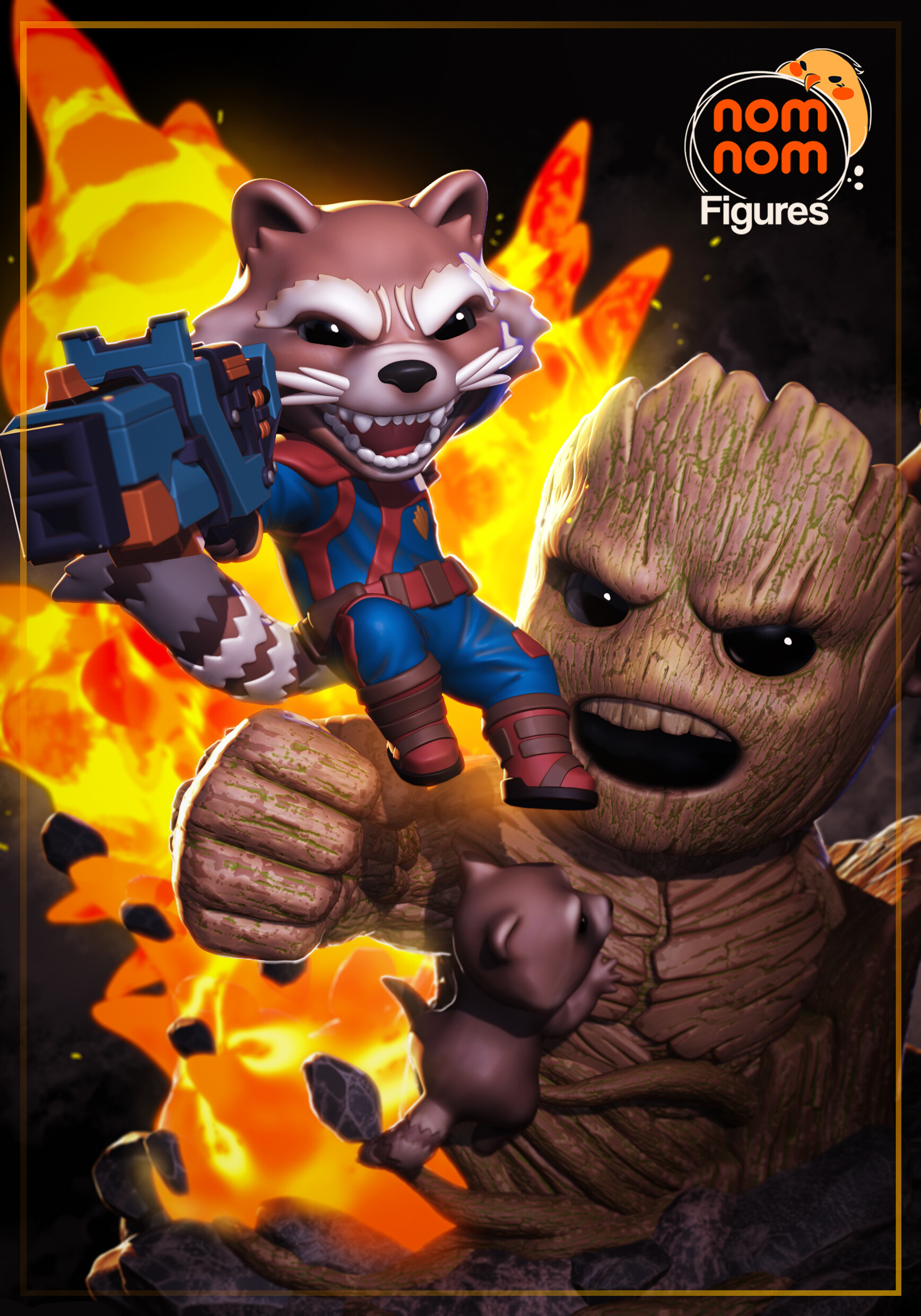 ArtStation - Chibi Rocket - Guardians of the Galaxy
