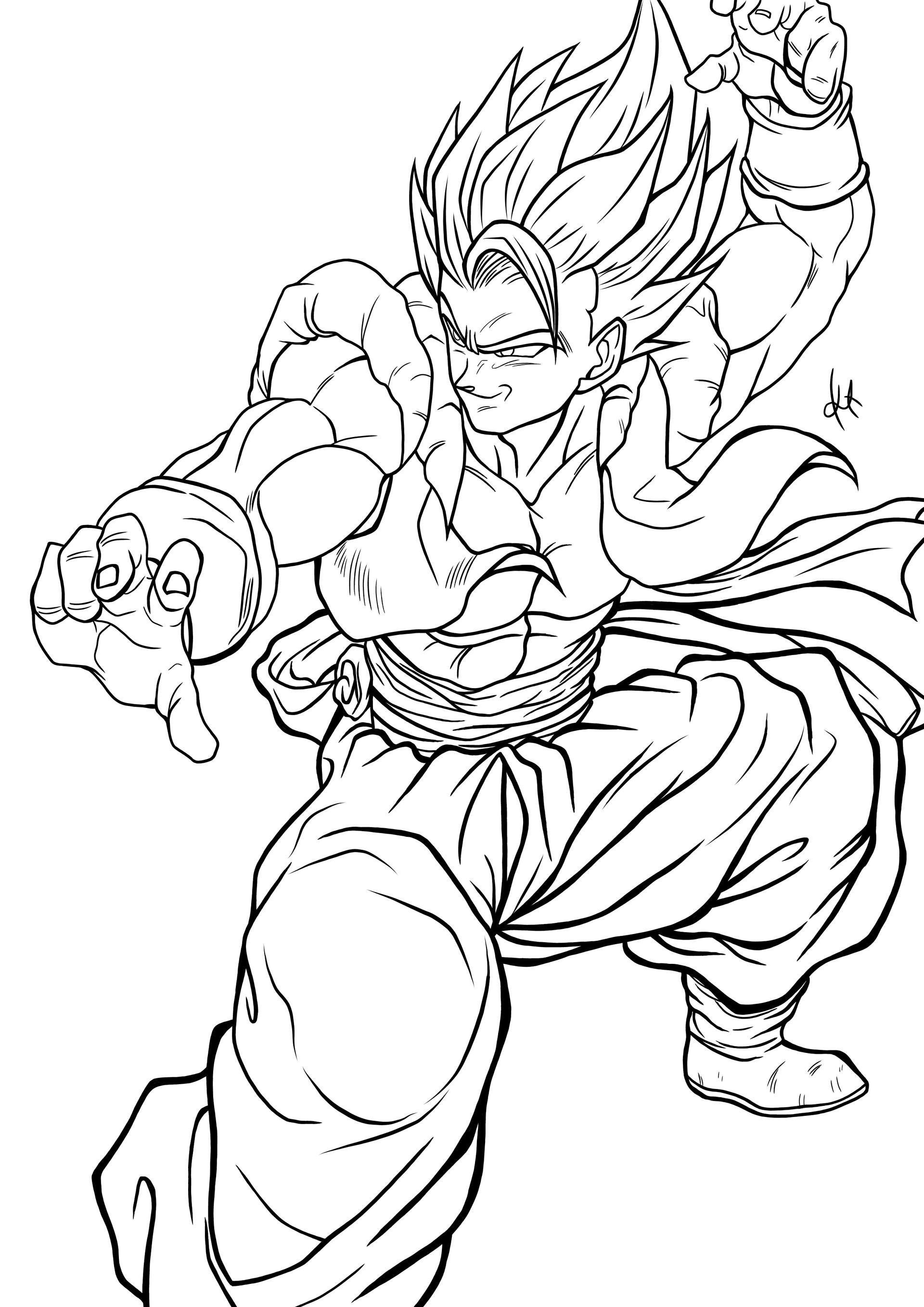 ArtStation - gogeta ssj blue lineart