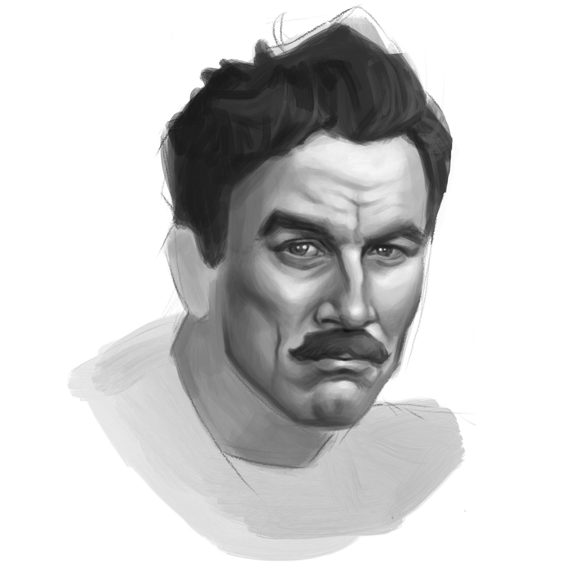 ArtStation - mustache portrait