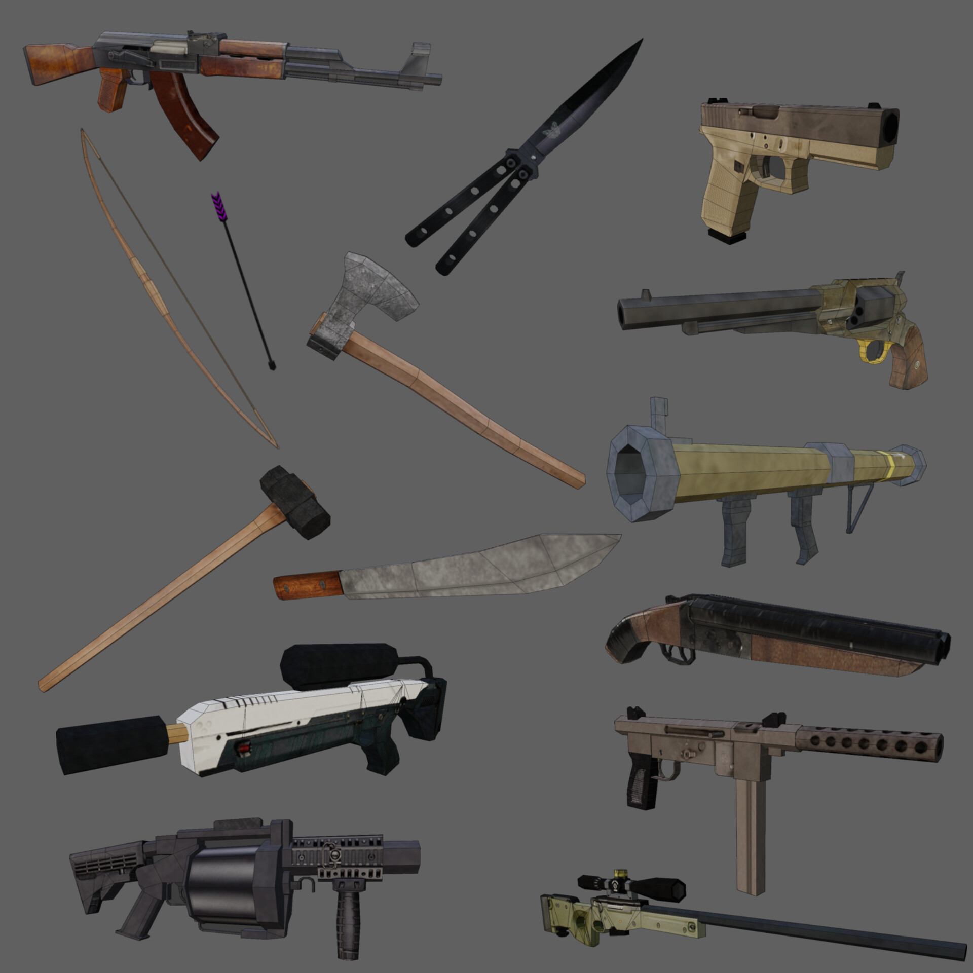 ArtStation - PS1 Weapons Pack