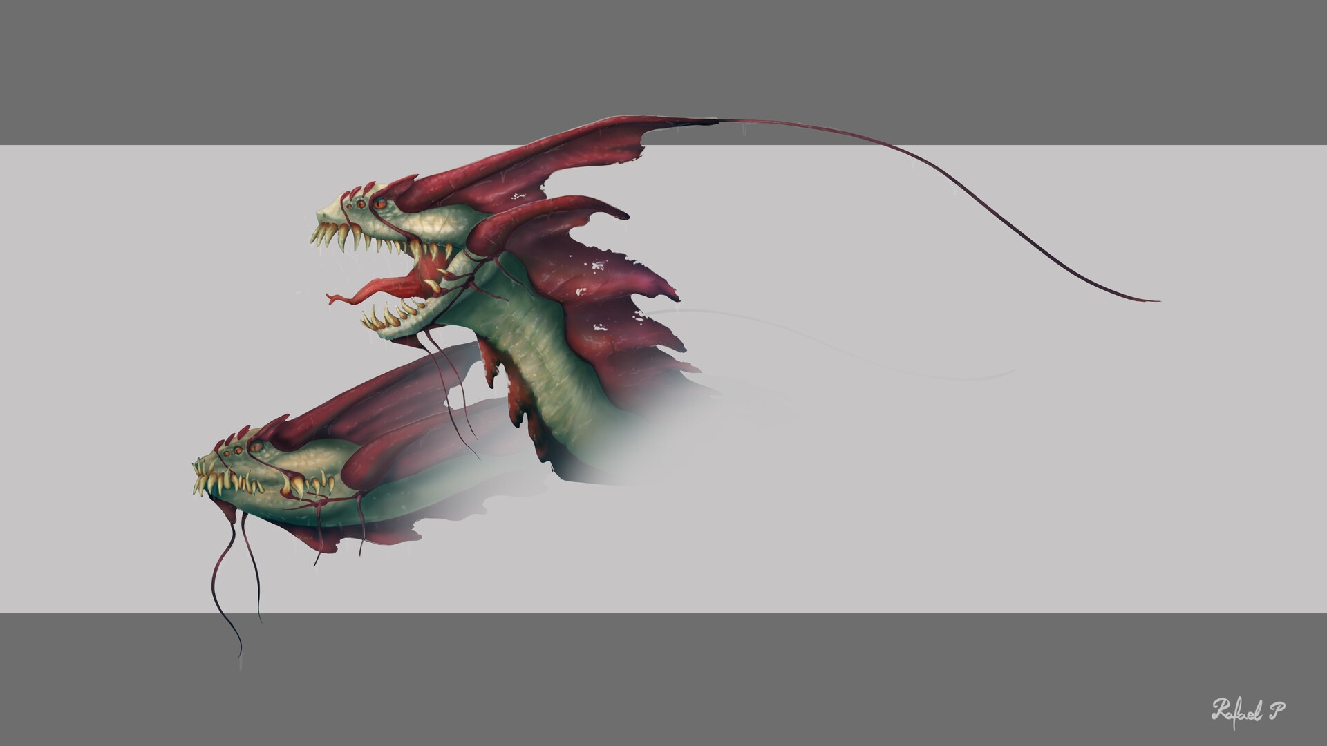 ArtStation - Nanthara, Two-Headed Sea Serpent