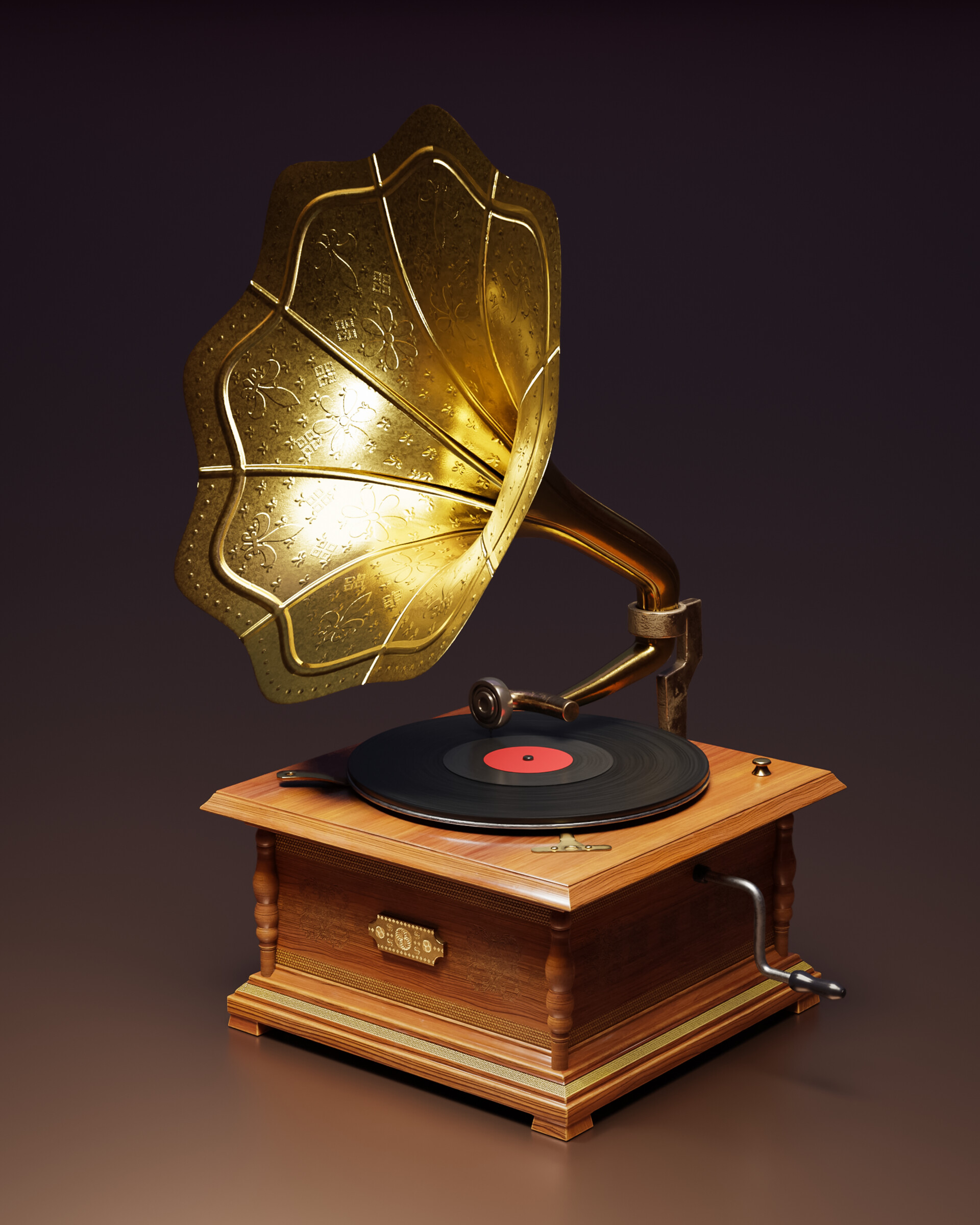 ArtStation - High Poly 3D Gramophone Model