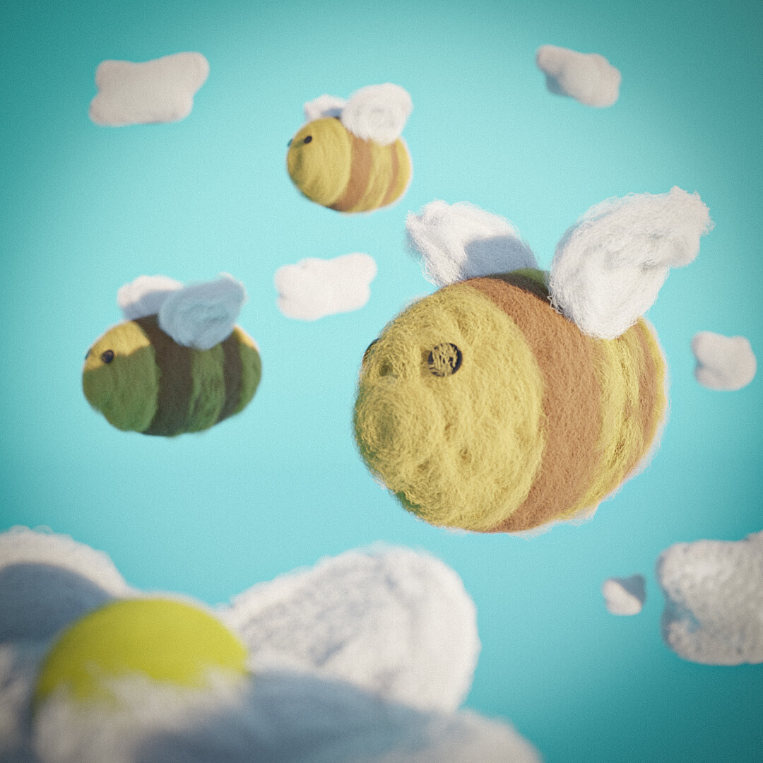 ArtStation - Felted Bee Blender 3D