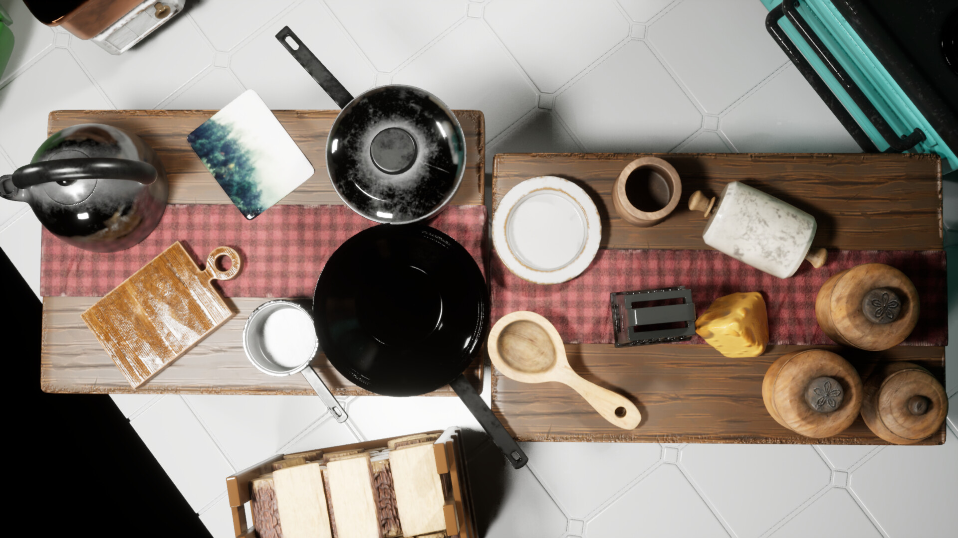 Aravind Kumar - Stylized Kitchen Props - Substance Painter - Unreal Engine