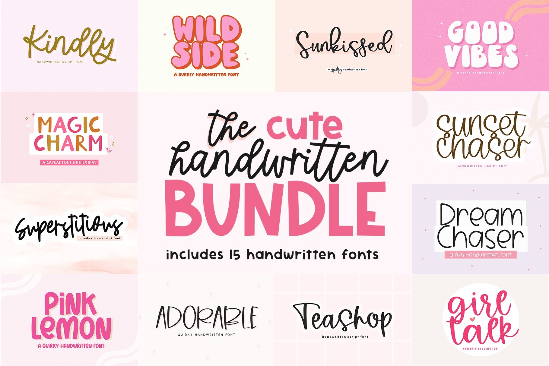 ArtStation - Cute Handwritten Font Bundle