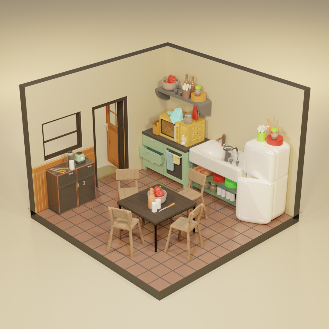 ArtStation - Isometric Kitchen