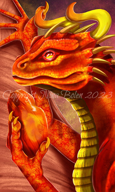 ArtStation - Amber Dragon Oracle Card