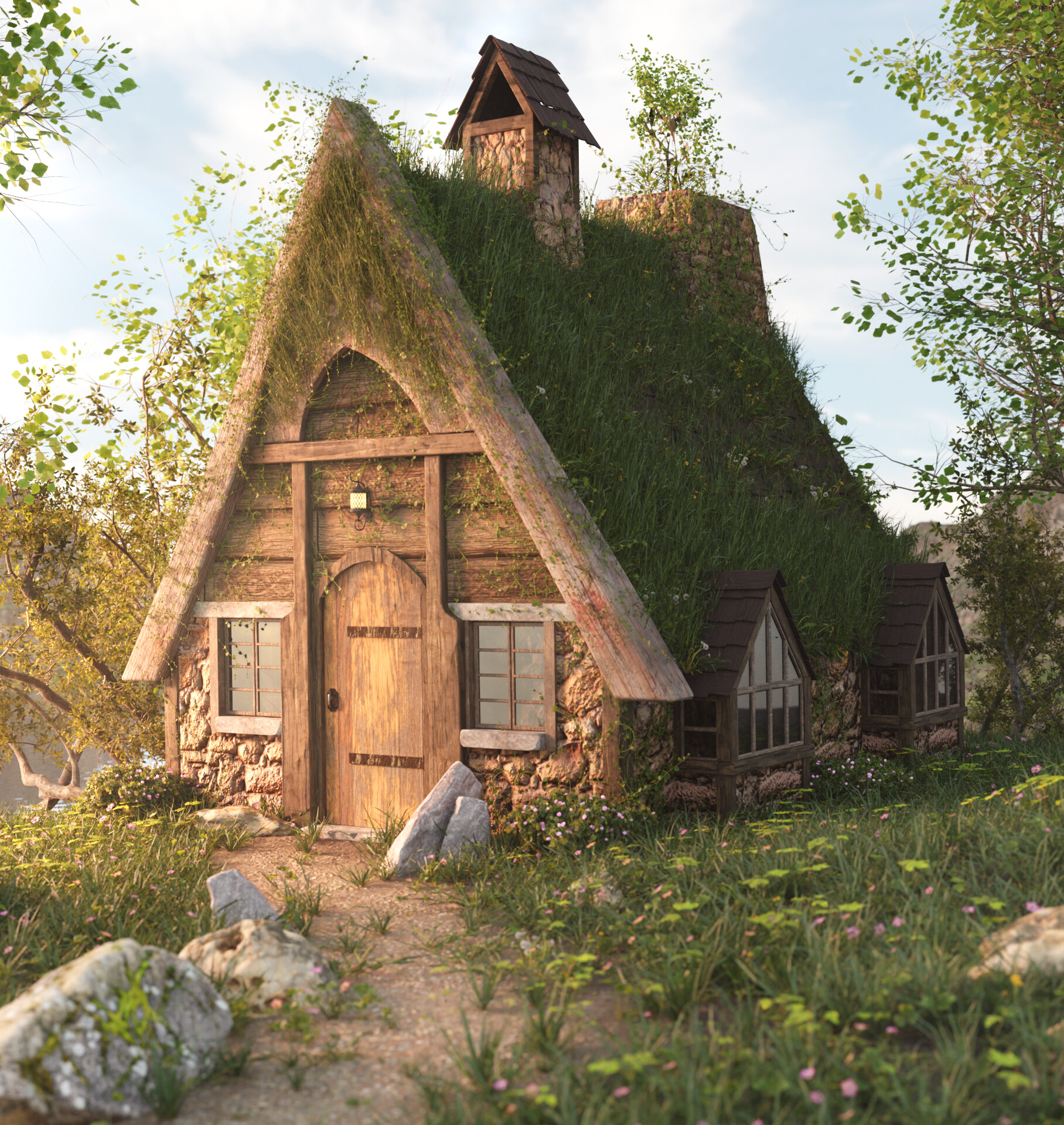 ArtStation - Medieval House in Forest