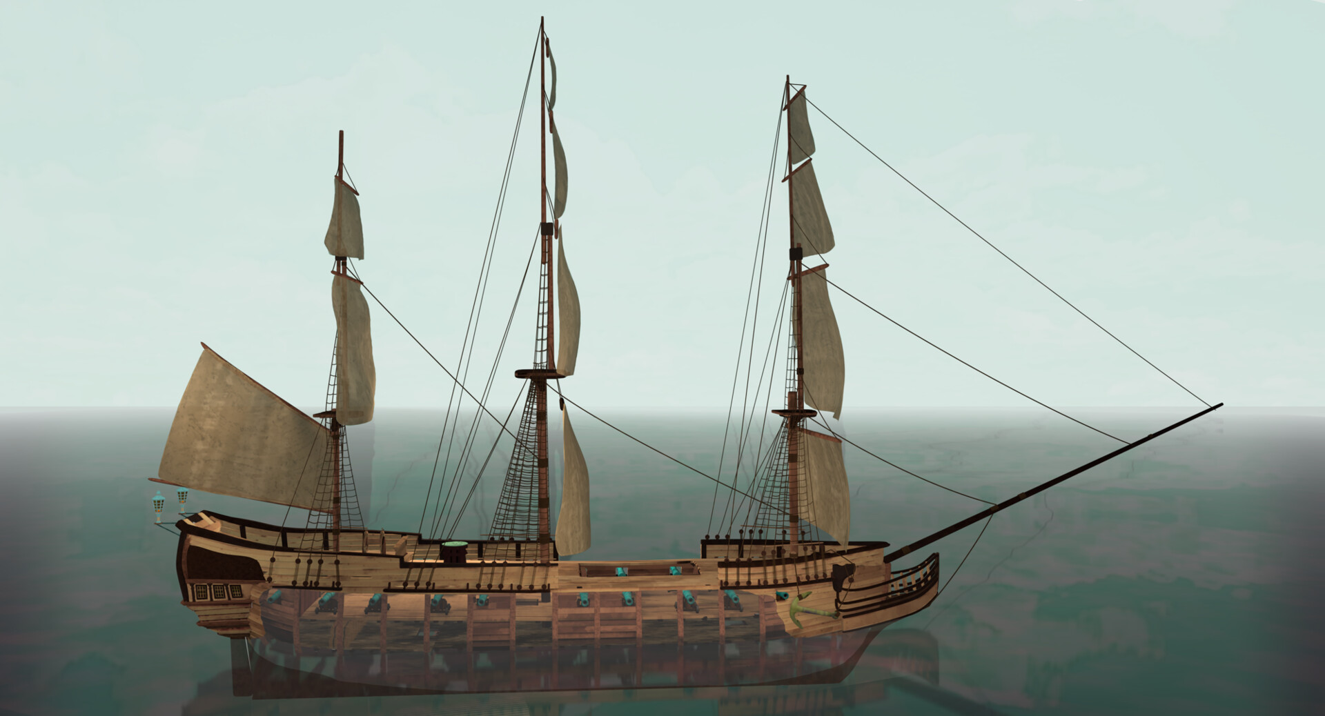 ArtStation - A Cross Section Based on the HMS Surprise