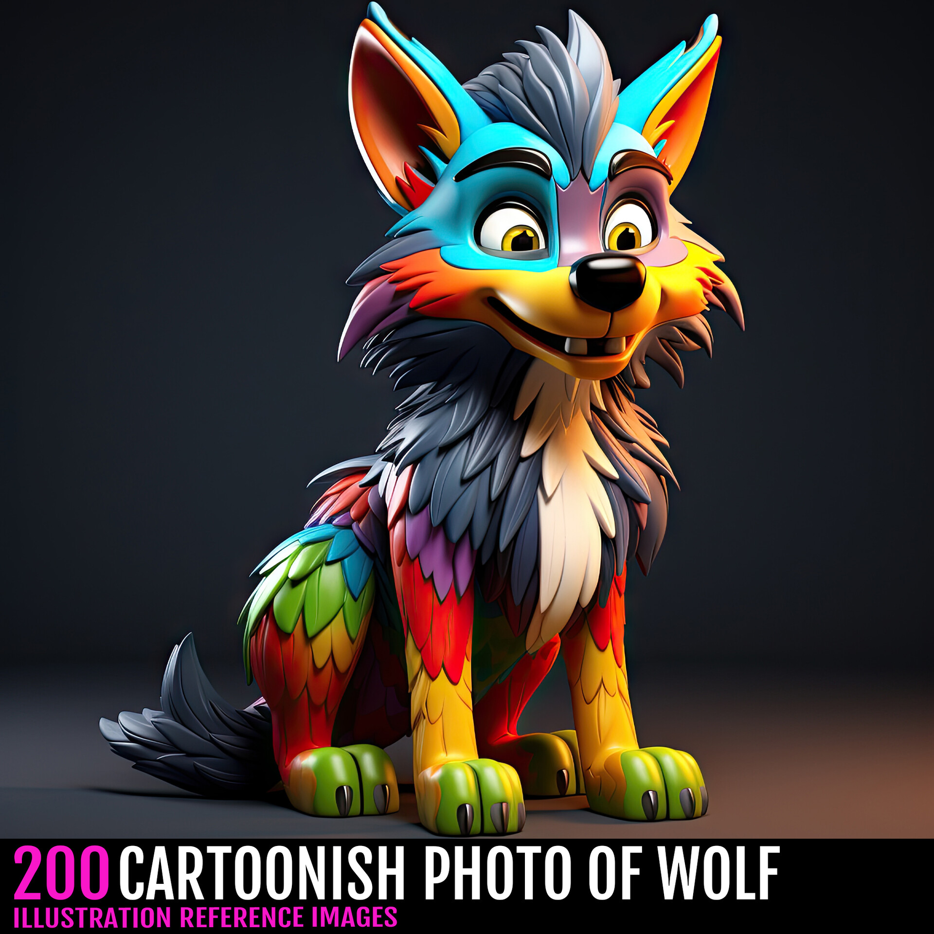 ArtStation - 200 CARTOONISH 3D PHOTO OF WOLF