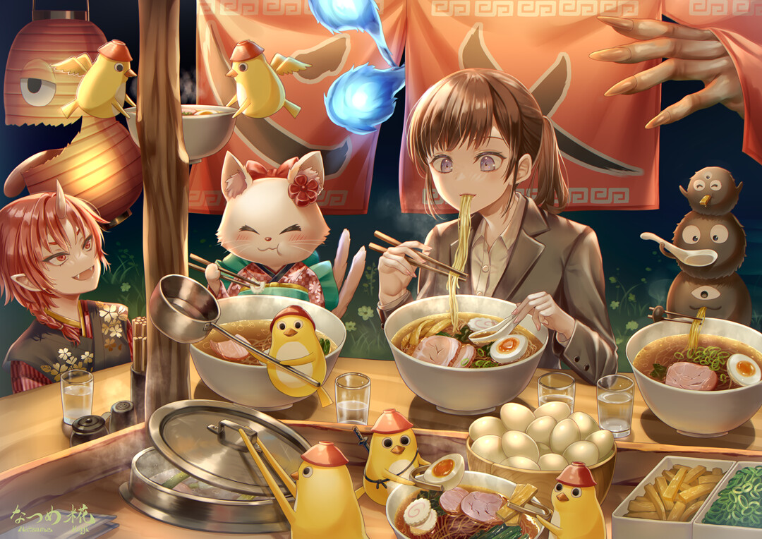 ArtStation - Ramen noodle stall of Yokai