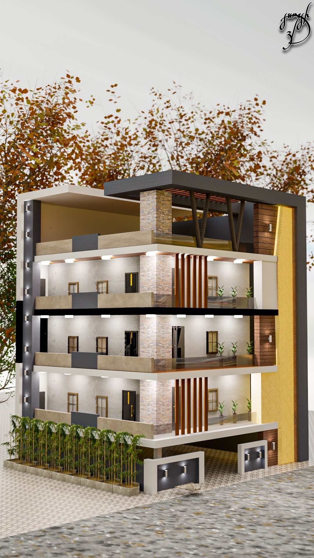 ArtStation - 3D Modern building made with blender