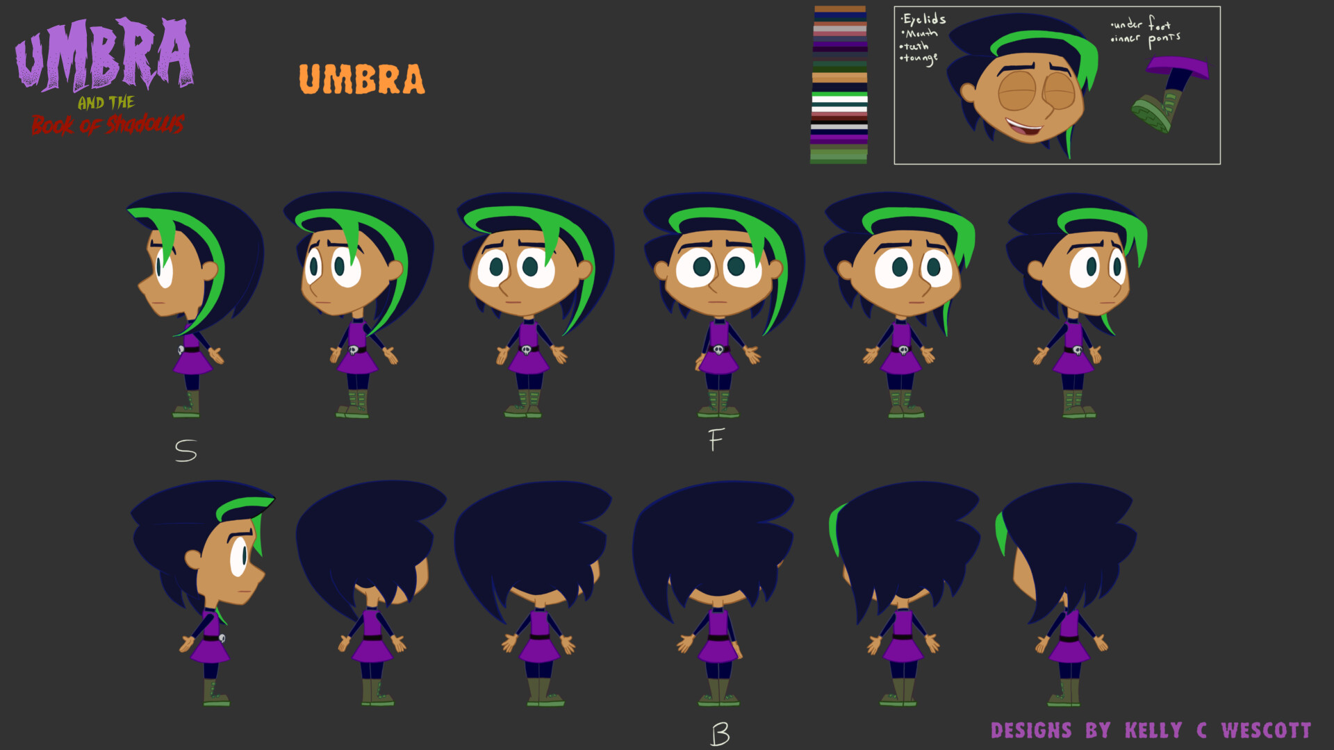 ArtStation - Umbra and the Book of Shadows Character Turn Arounds