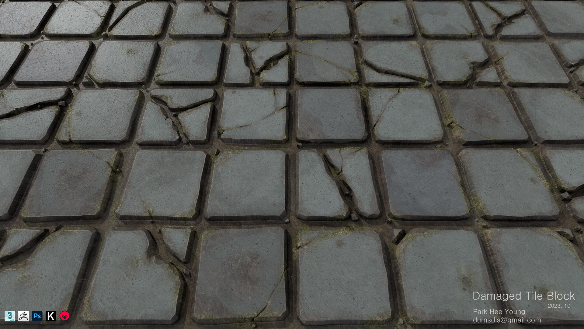 ArtStation - Damaged Tile Block