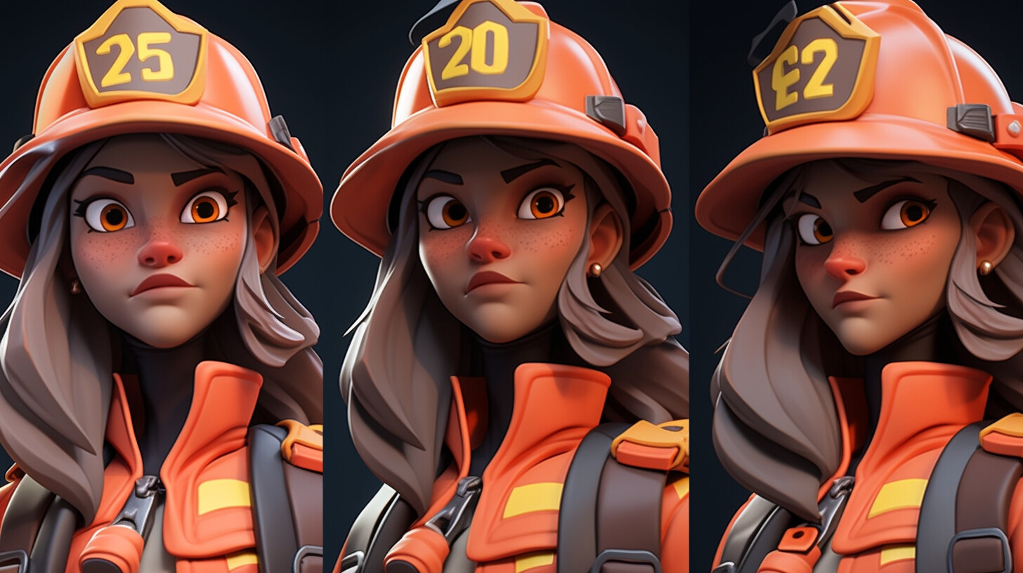 3D Head Sculpt References in 4K - Tika Art - +300 Firefighter Female ...