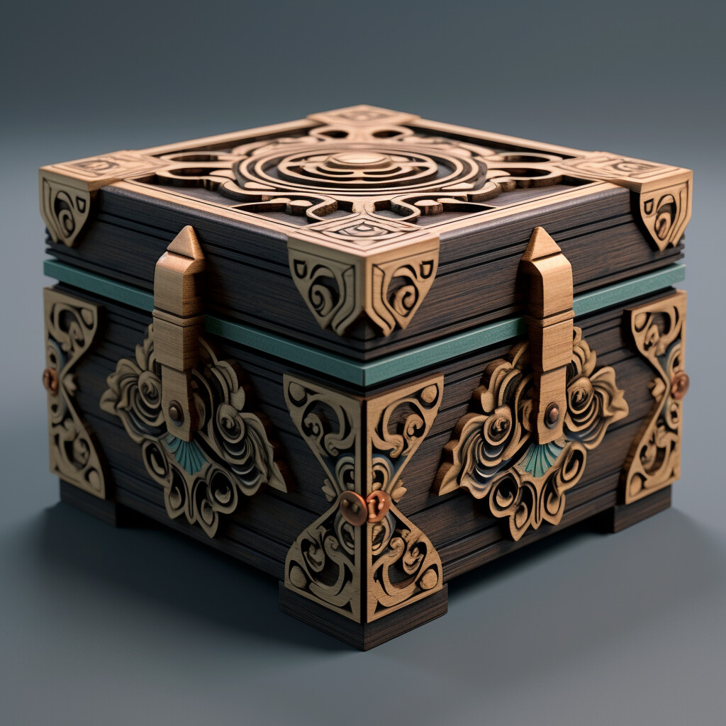 AImid digitalart - 3D Wooden Box