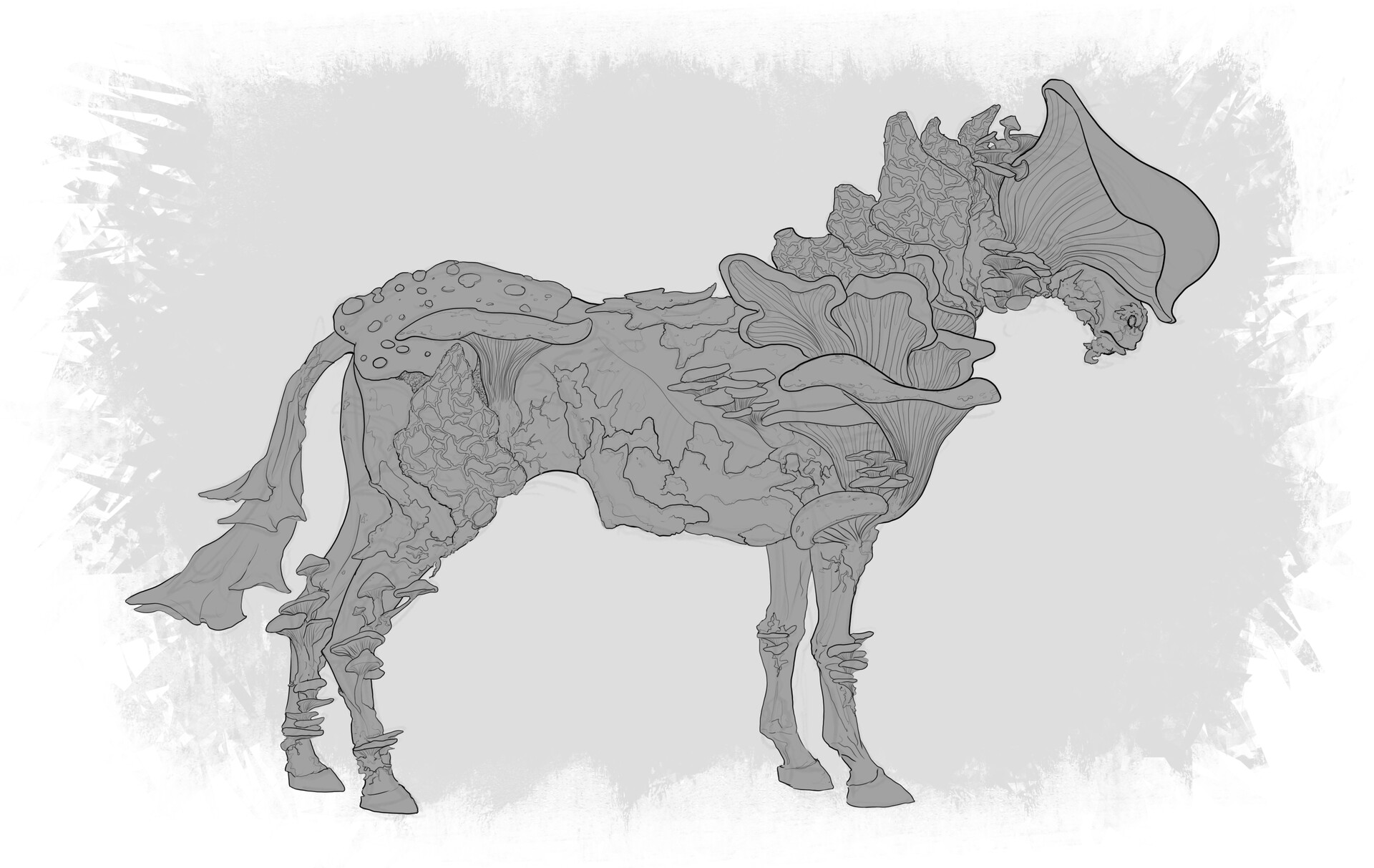 how to draw a zombie horse