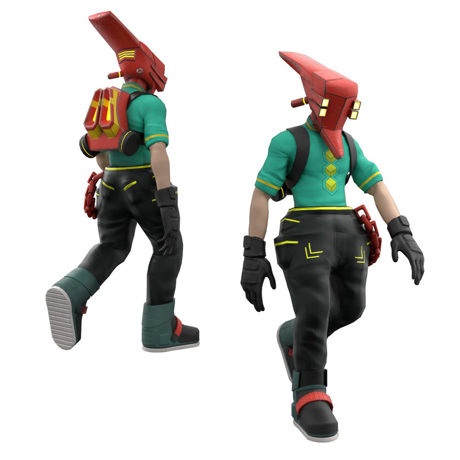Alexander Britt - Semi-Realistic 3D Model of RED from "Bomb Rush Cyberfunk"