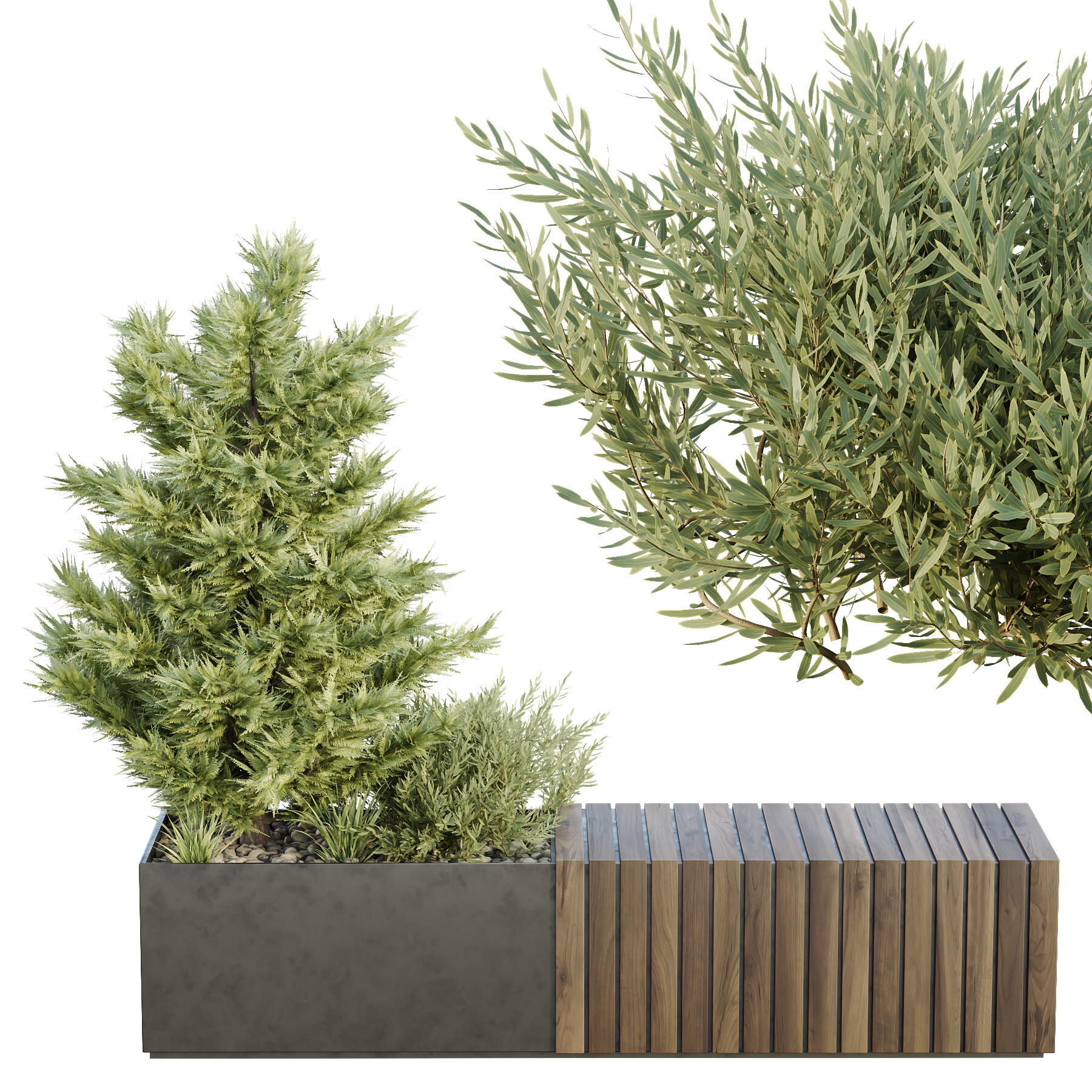 ArtStation - HQ Urban environment set of green plant benches 15