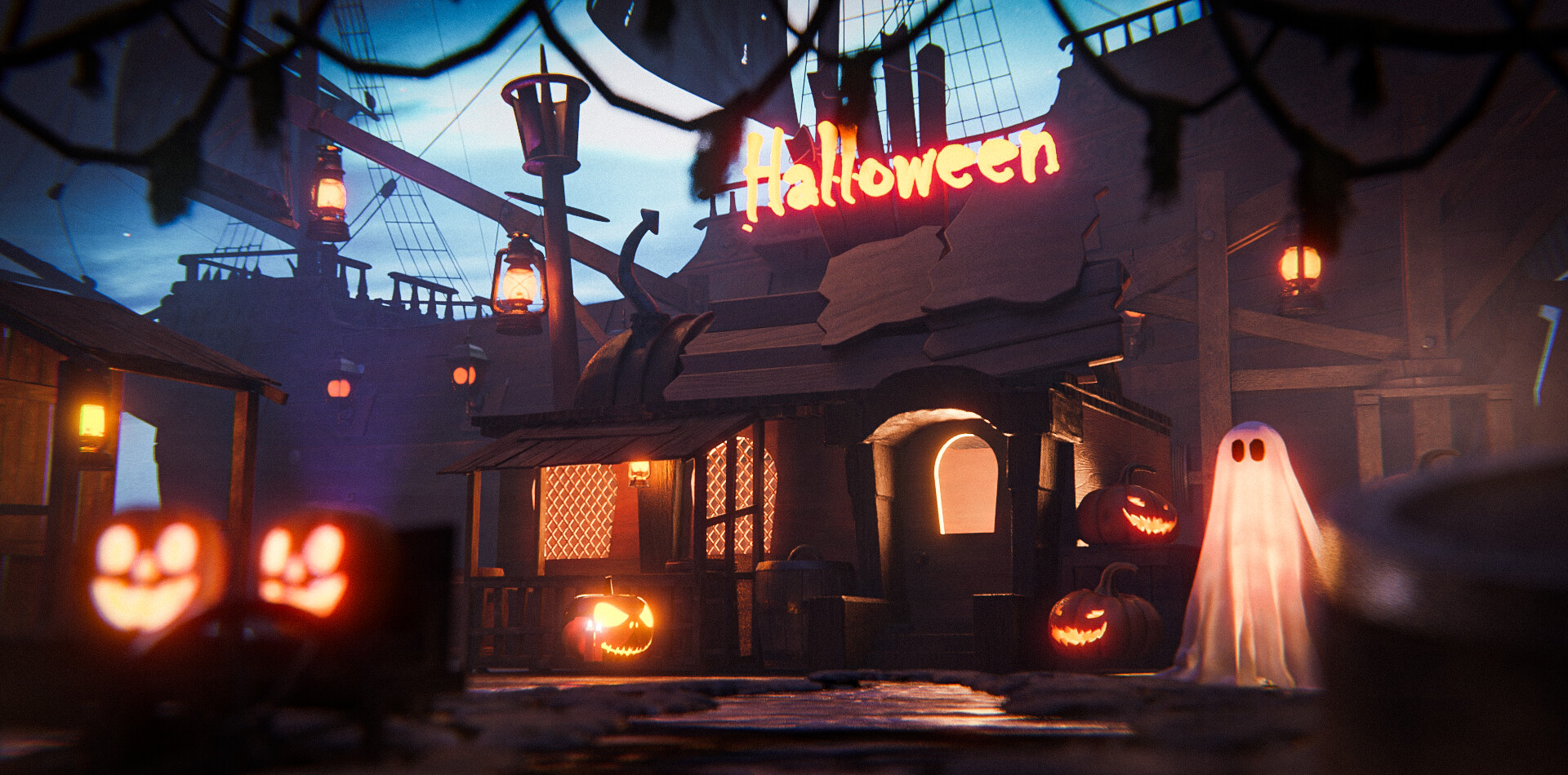 ArtStation - 3D Halloween scene