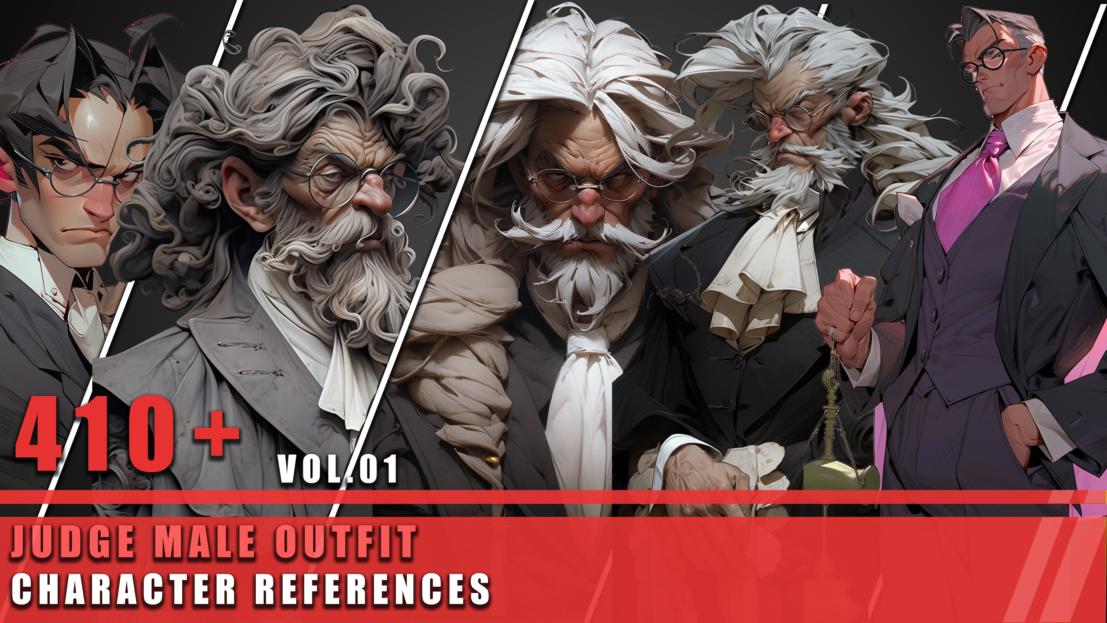 WaterLaw's Studio - 410+ Judge Male Outfit - Character References Vol.01