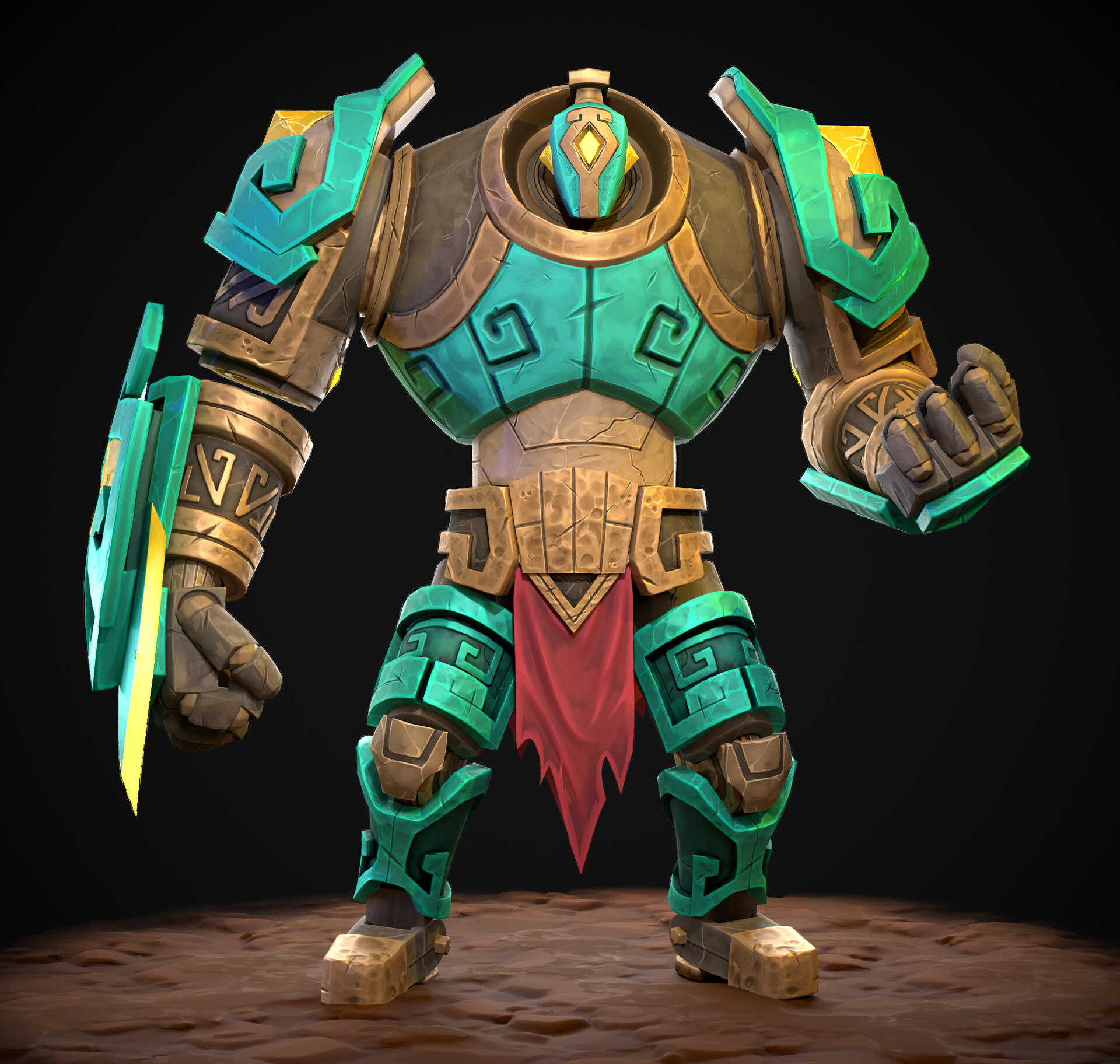 Melih Kan - "Aztec Golem" Stylized Game Character