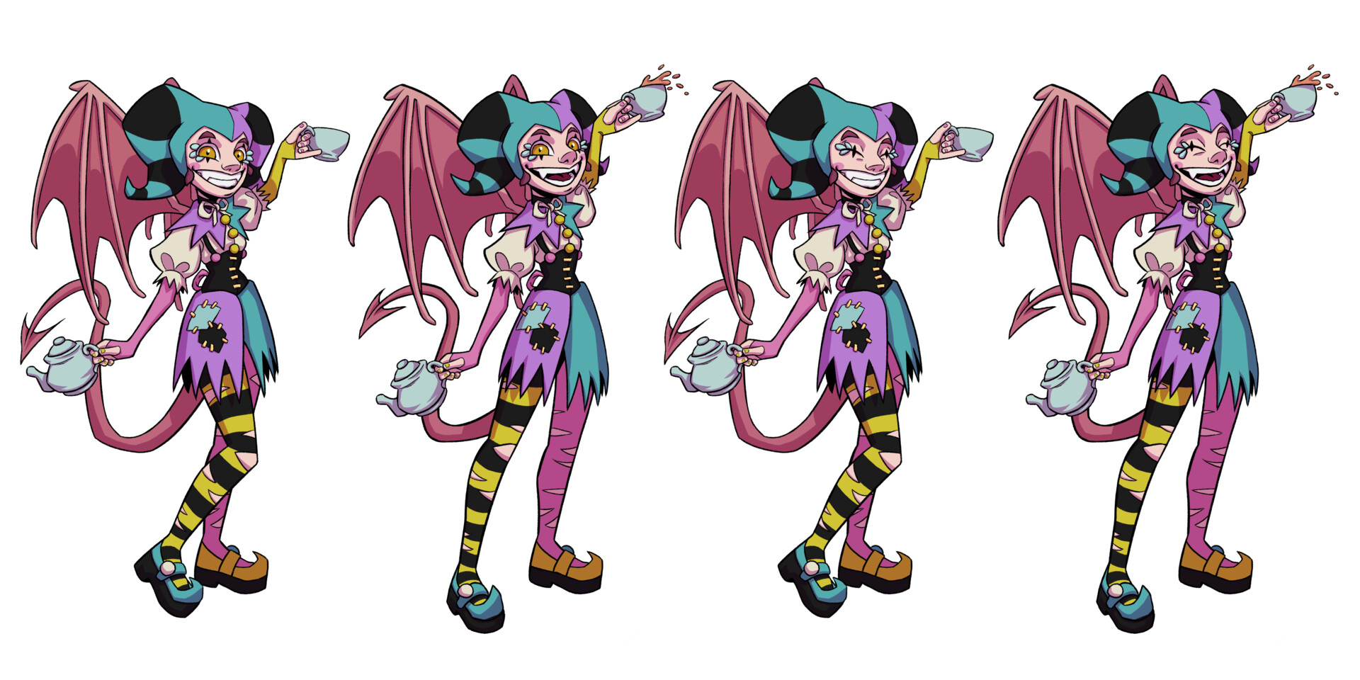 ArtStation - Demon Jester Tea Enthusiast Avatar (Twitch PNGTuber)