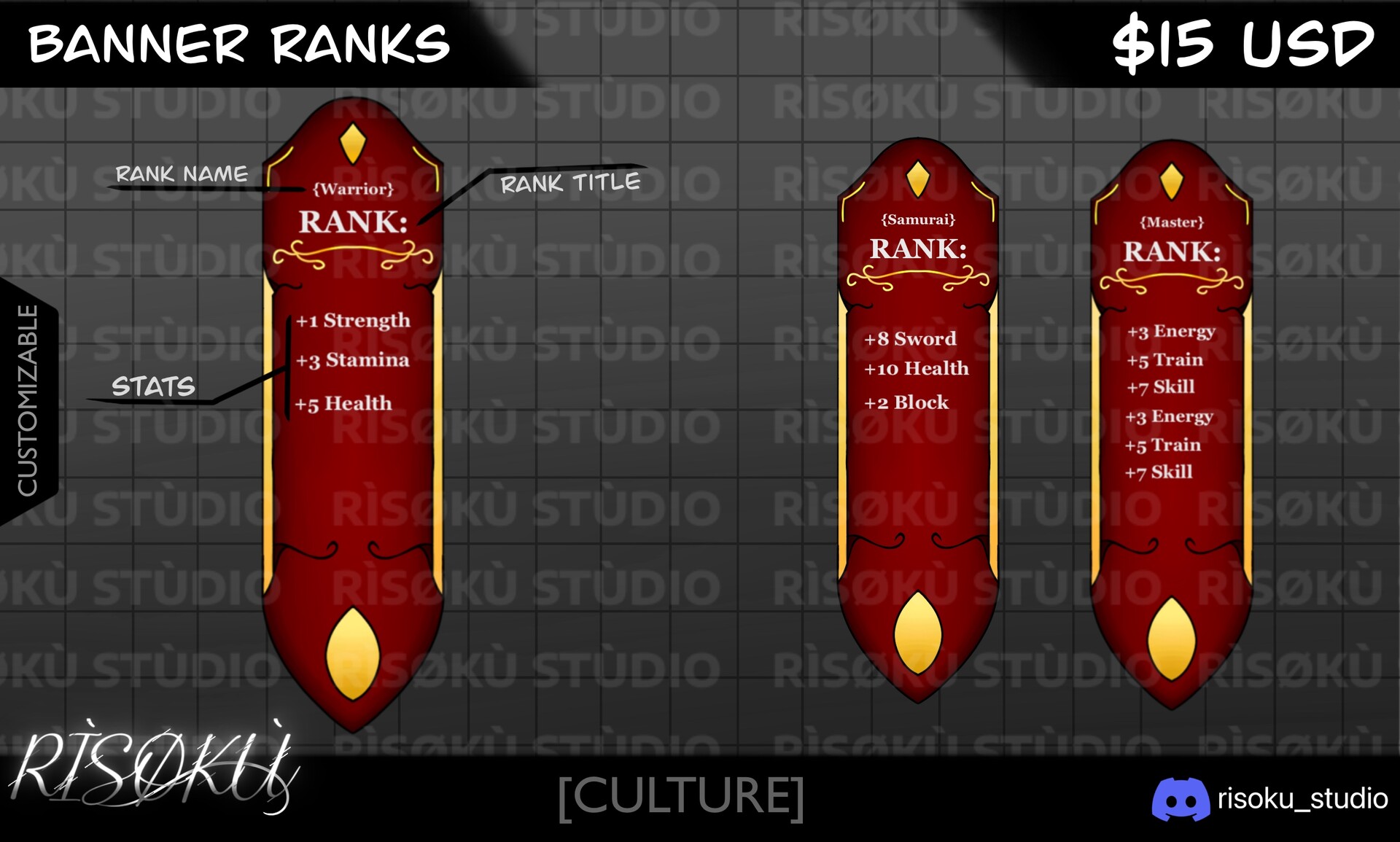ArtStation - CULTURE THEMED: [BANNER RANK UI]: Selling for $15