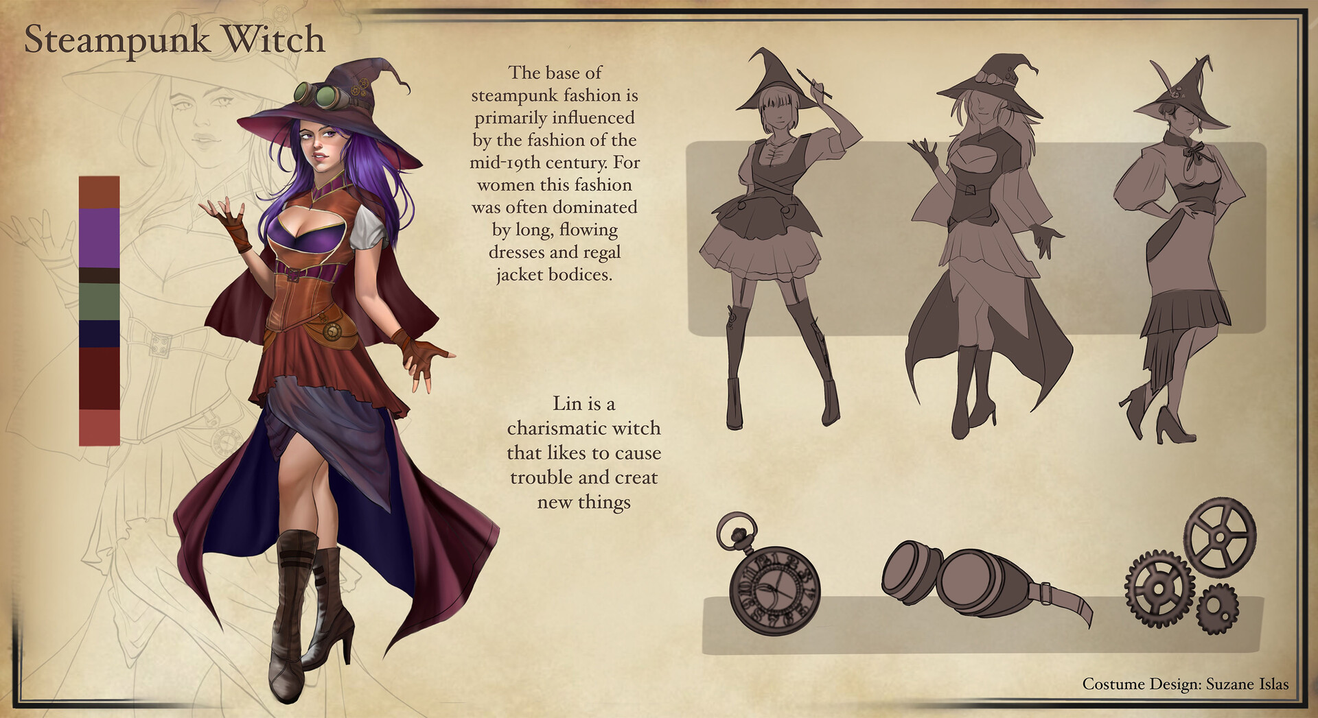ArtStation - Steampunk witch character design