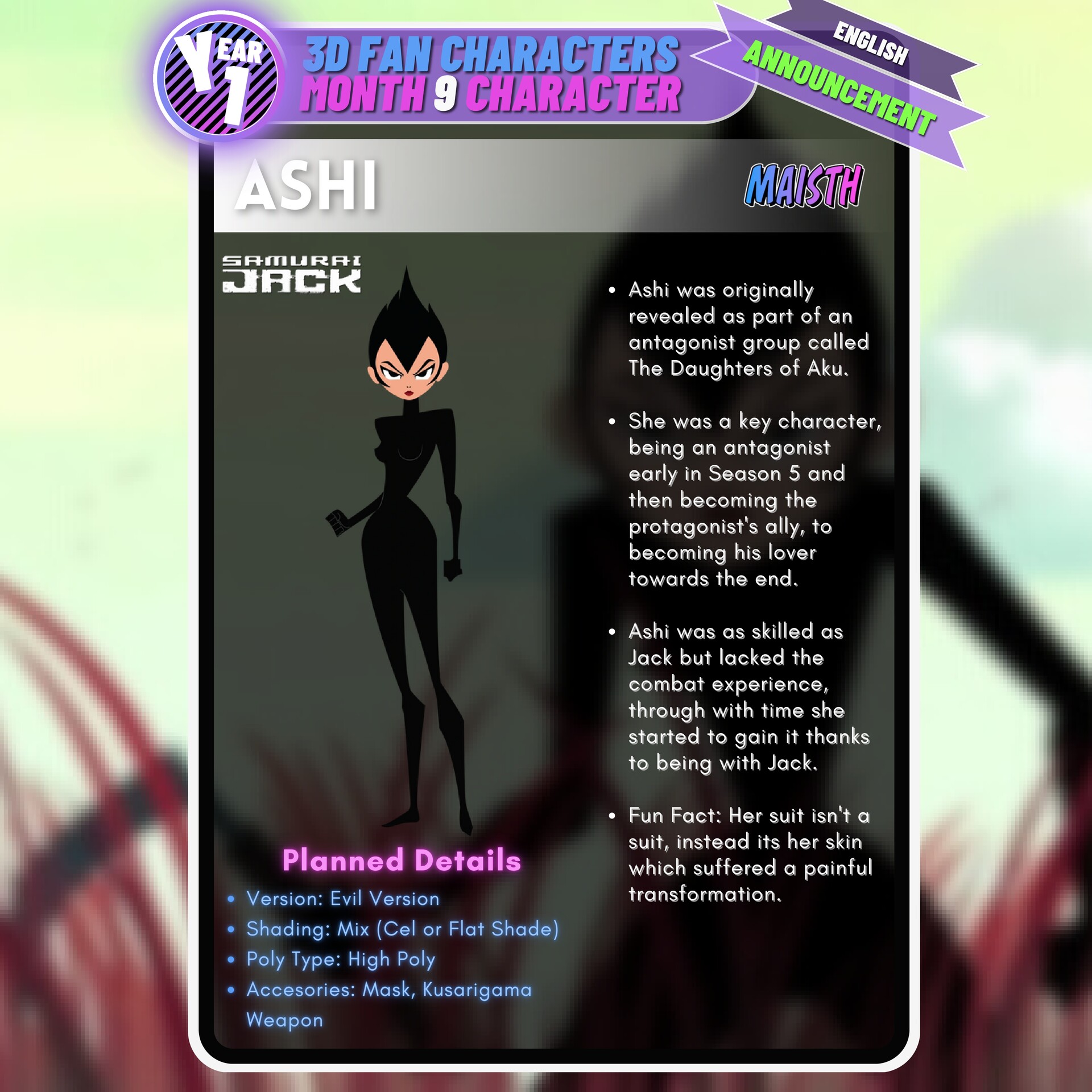 ArtStation - Announcement! | Ashi (Samurai Jack) | Maisth's 3D Fan ...