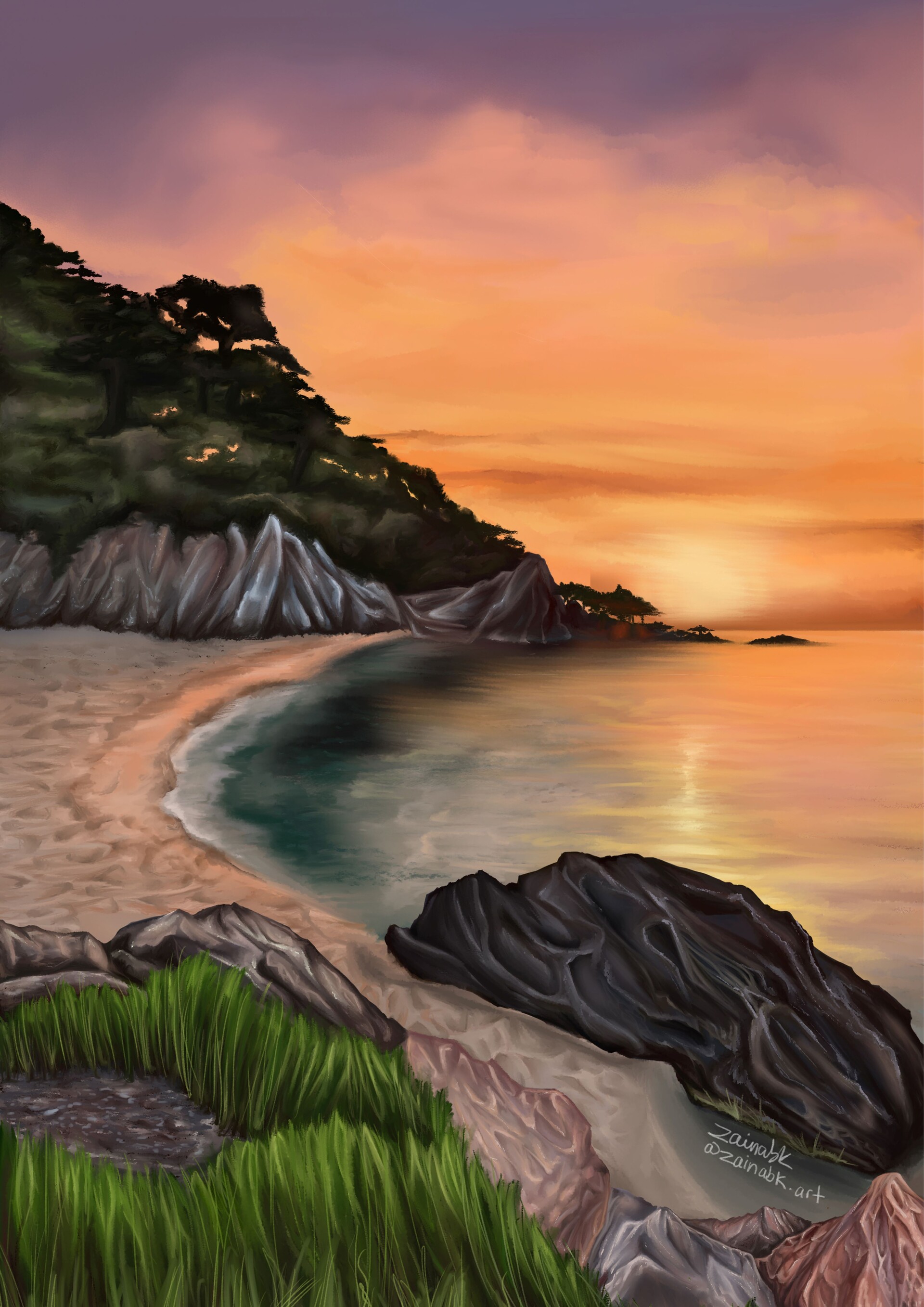 ArtStation - Beach Sunset