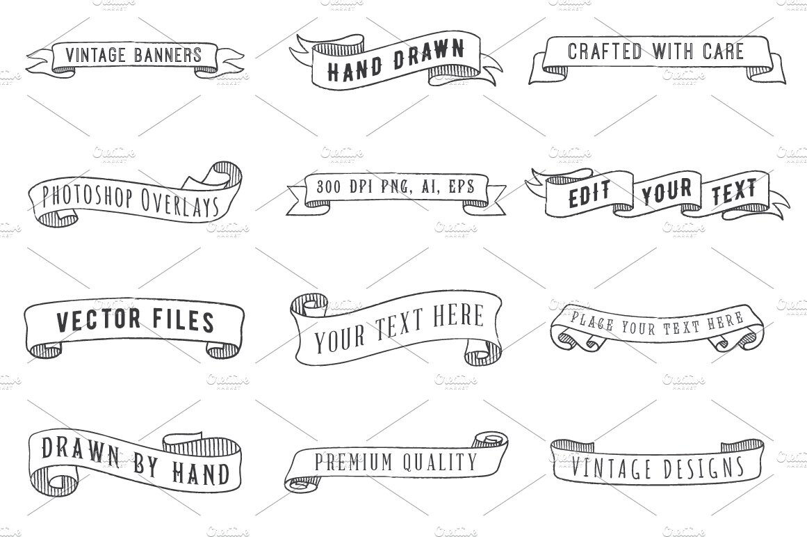 Revo - Photoshop Overlays, Vintage Banners