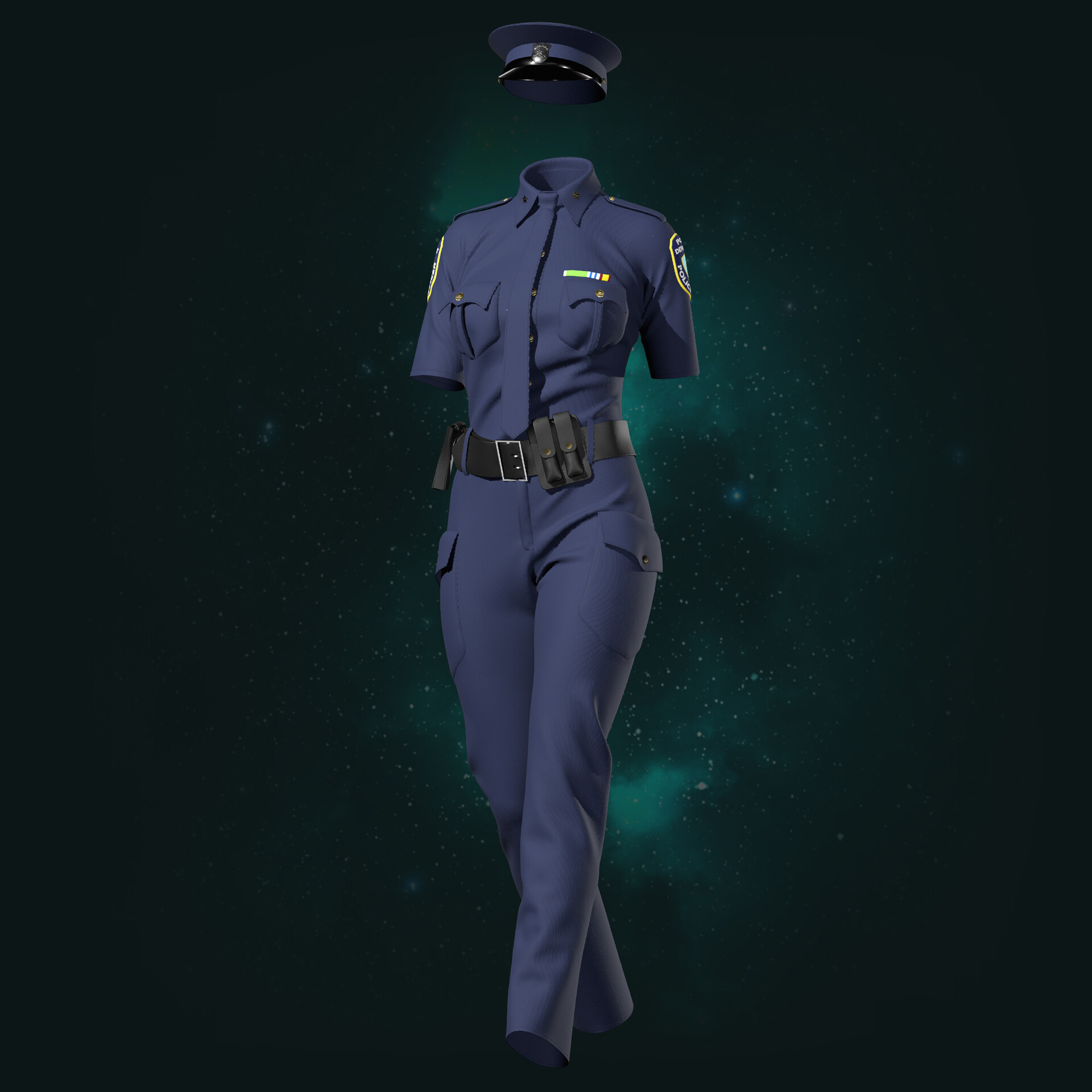 ArtStation - female police uniform