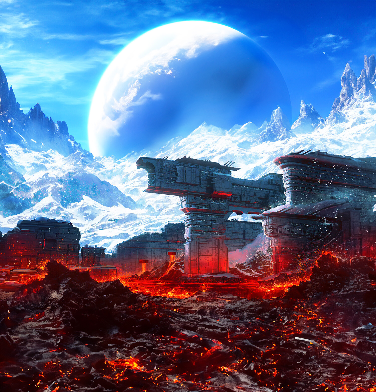 ArtStation - Ice & Lava city of Dwerg. SolarWind